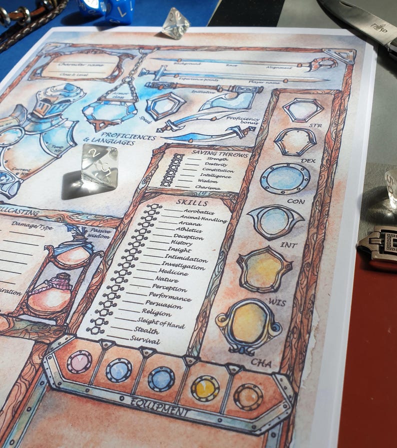 Dnd 5e Fighter Character Sheet / Fillable PDF Digital Download ...