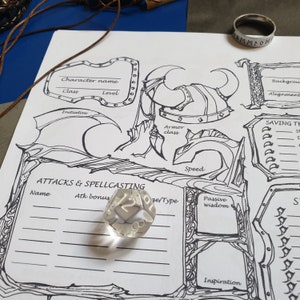 Dnd 5e Barbarian Character Sheet / Printable Fillable PDF / Dungeon and ...