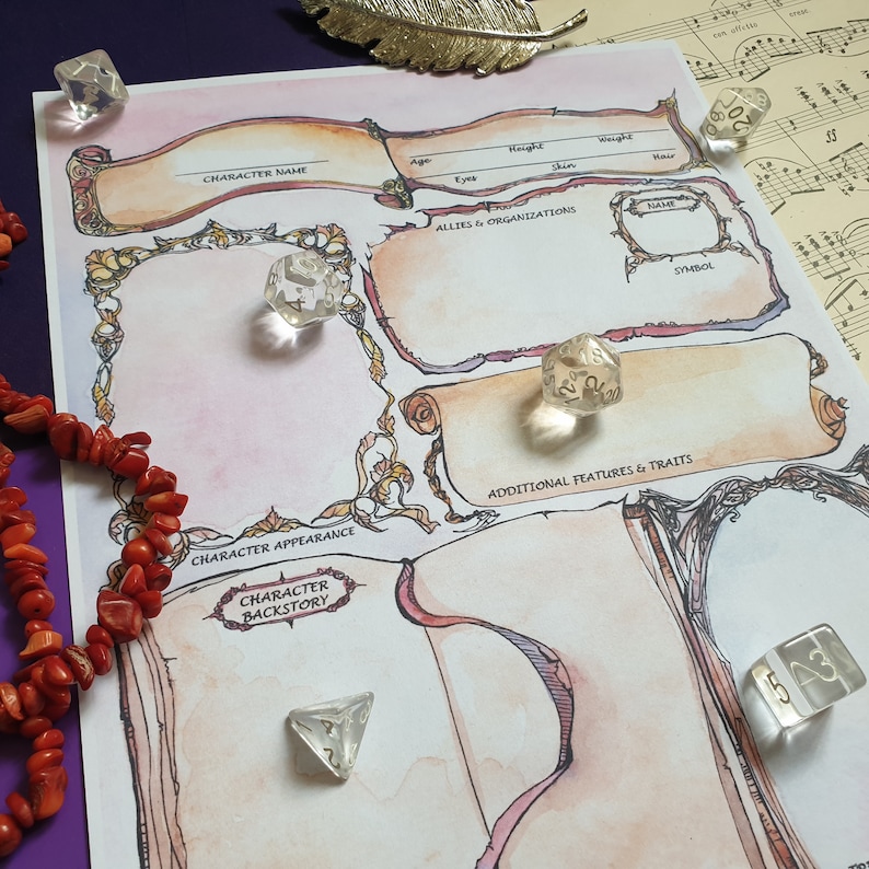 Dnd 5e Bard Character Sheet / Fillable PDF Digital Download / Dungeon ...