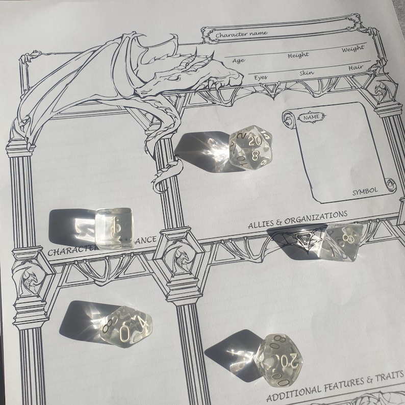 Dnd 5e Dragon Character Sheet / Printable Fillable PDF / Dungeon and ...