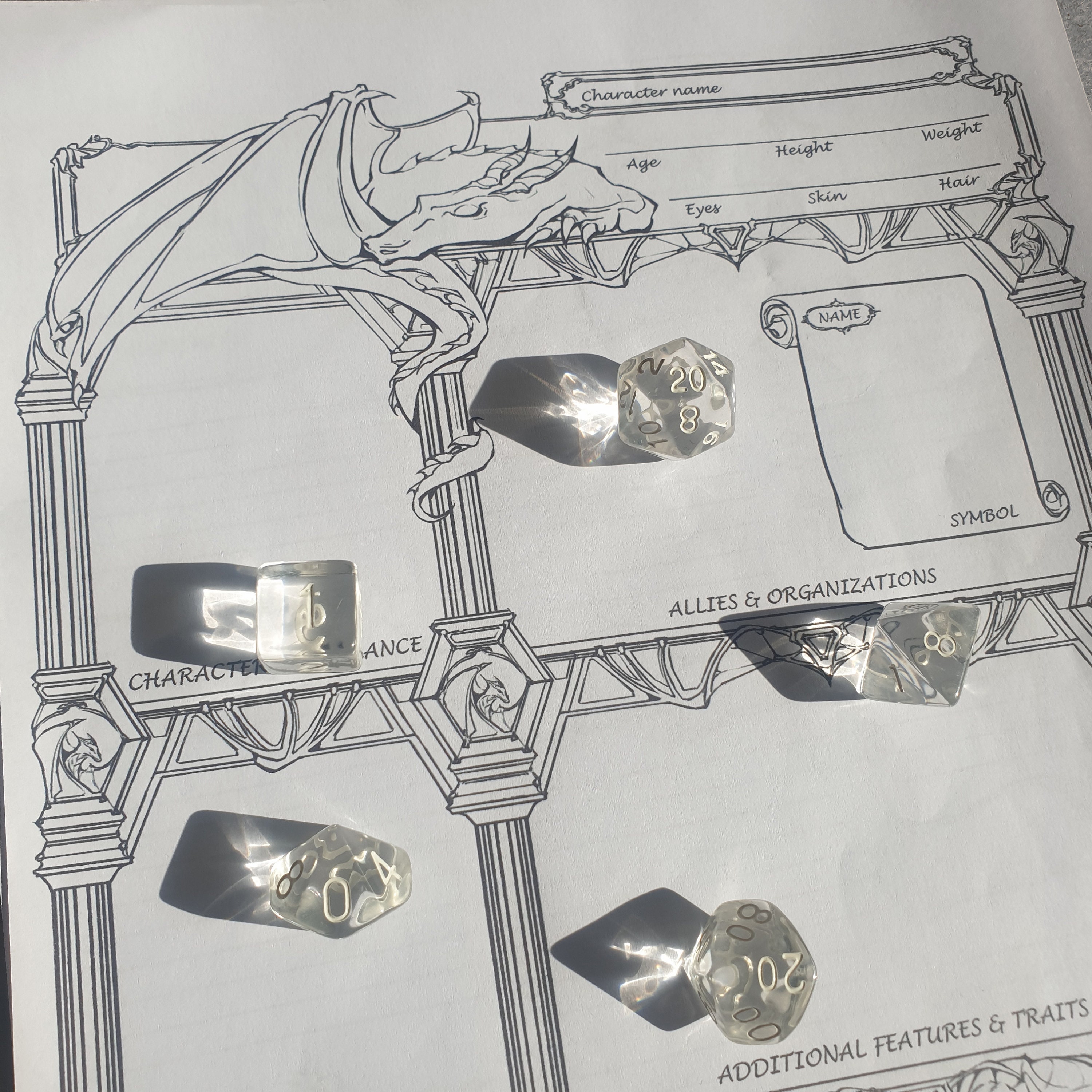 Dnd 5e Dragon Character Sheet / Printable Fillable PDF / Dungeon and ...