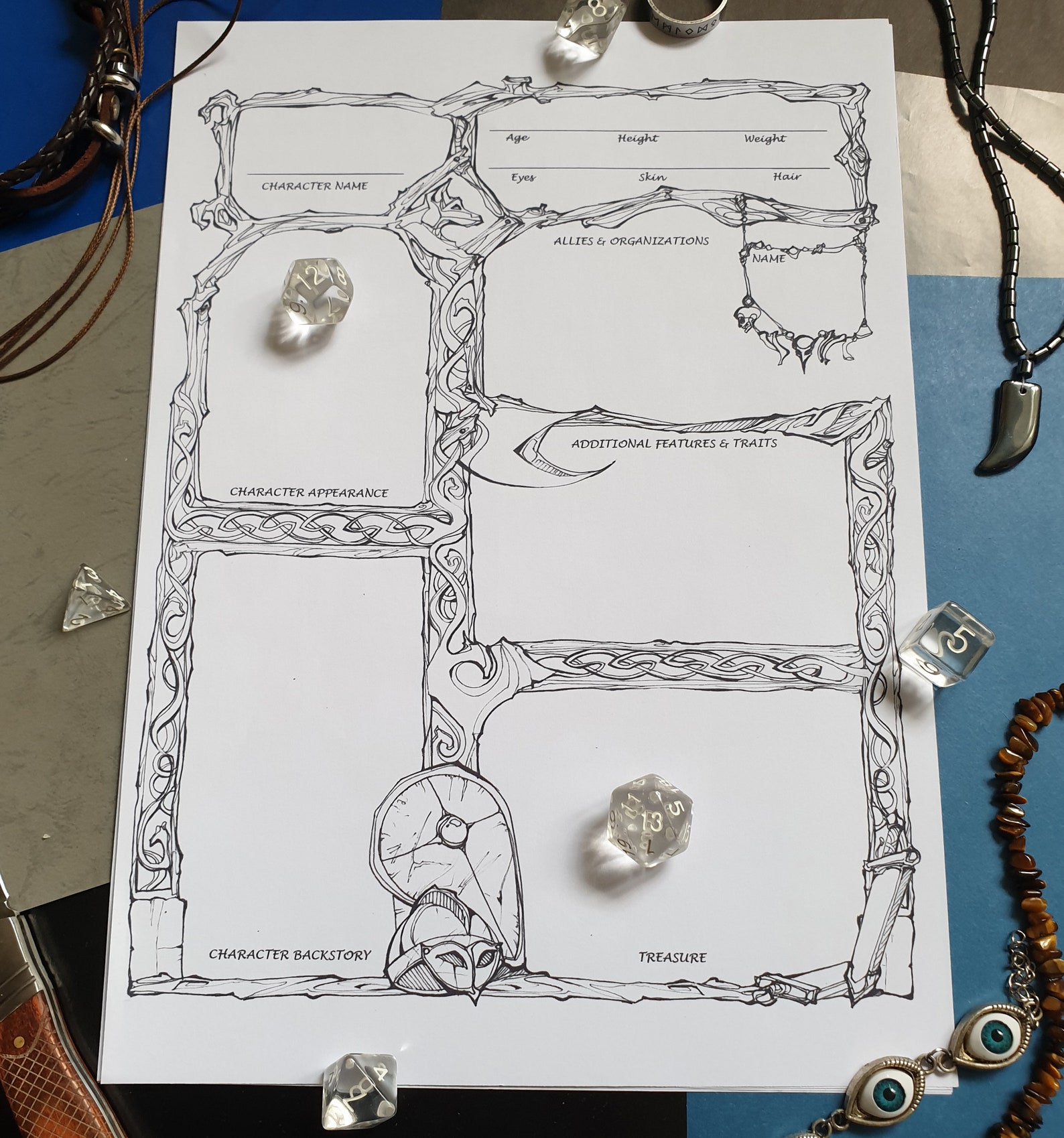 Dnd 5e Barbarian Character Sheet / Printable Fillable PDF / Dungeon and ...