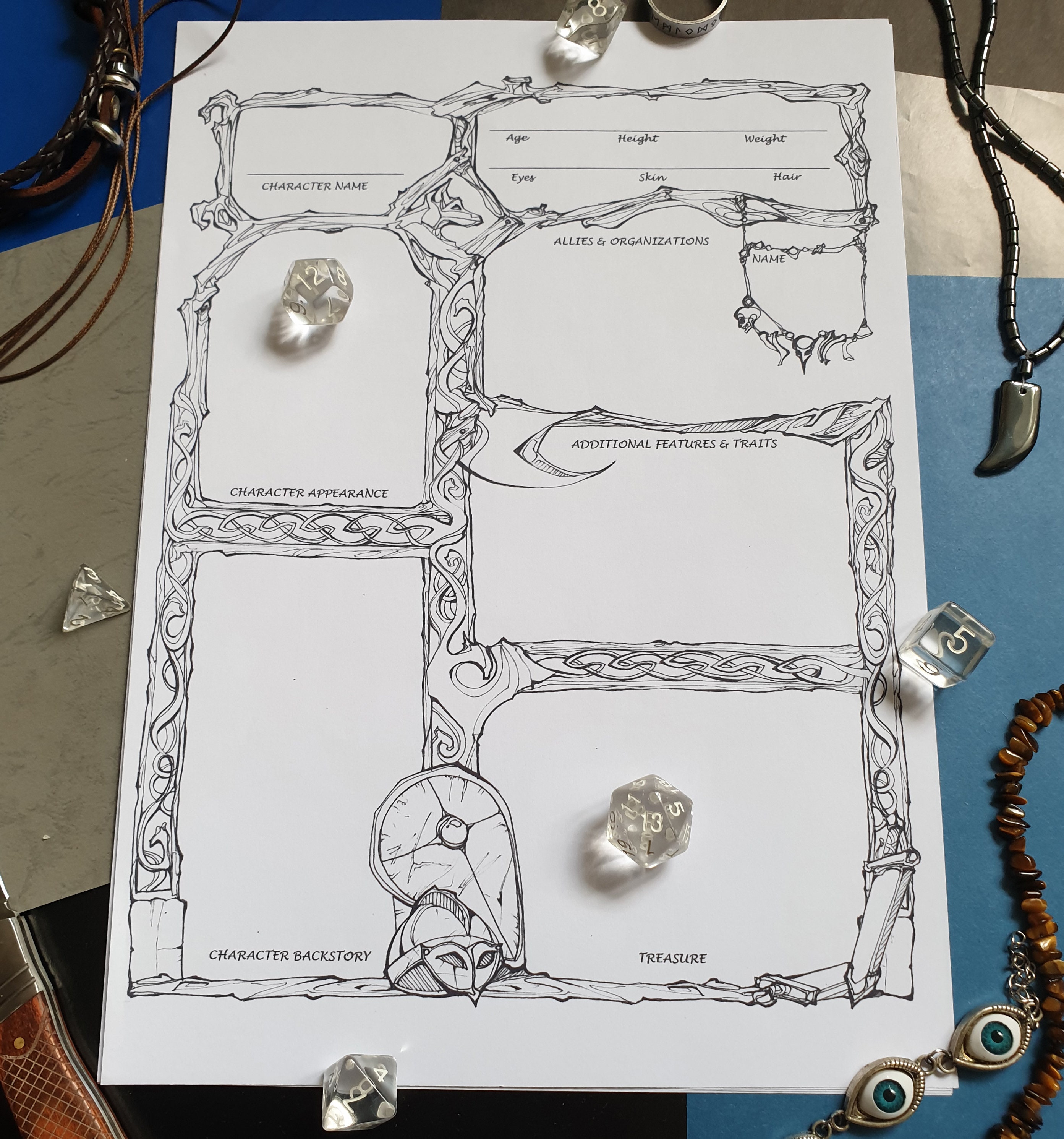 Dnd 5e Barbarian Character Sheet / Printable Fillable PDF / Dungeon and ...