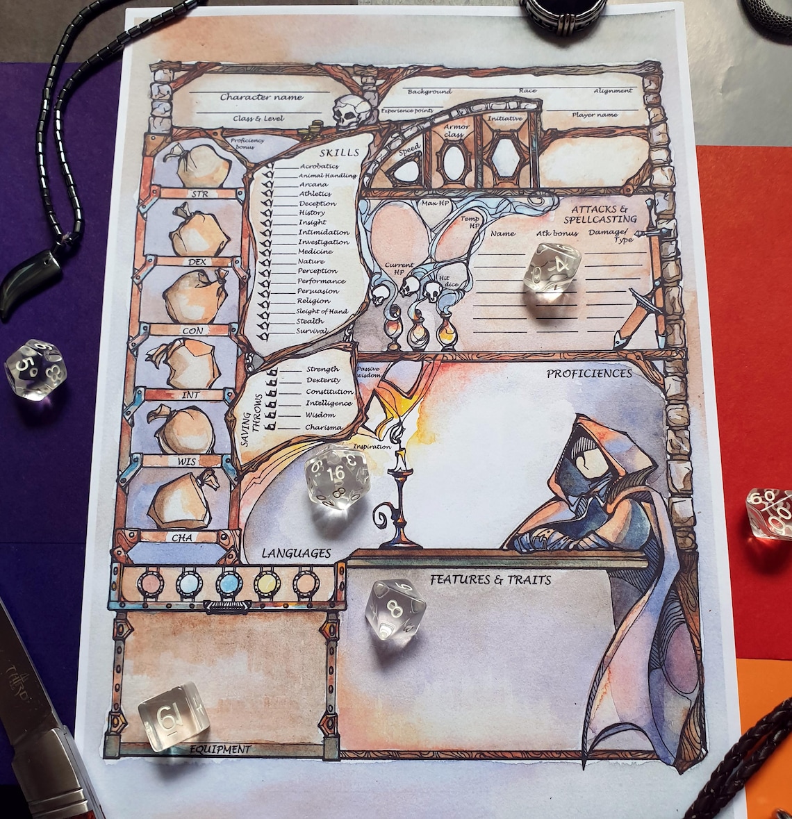 Dnd 5e Rogue Character Sheet / Fillable PDF Digital Download / Dungeon and Dragons Gifts ...