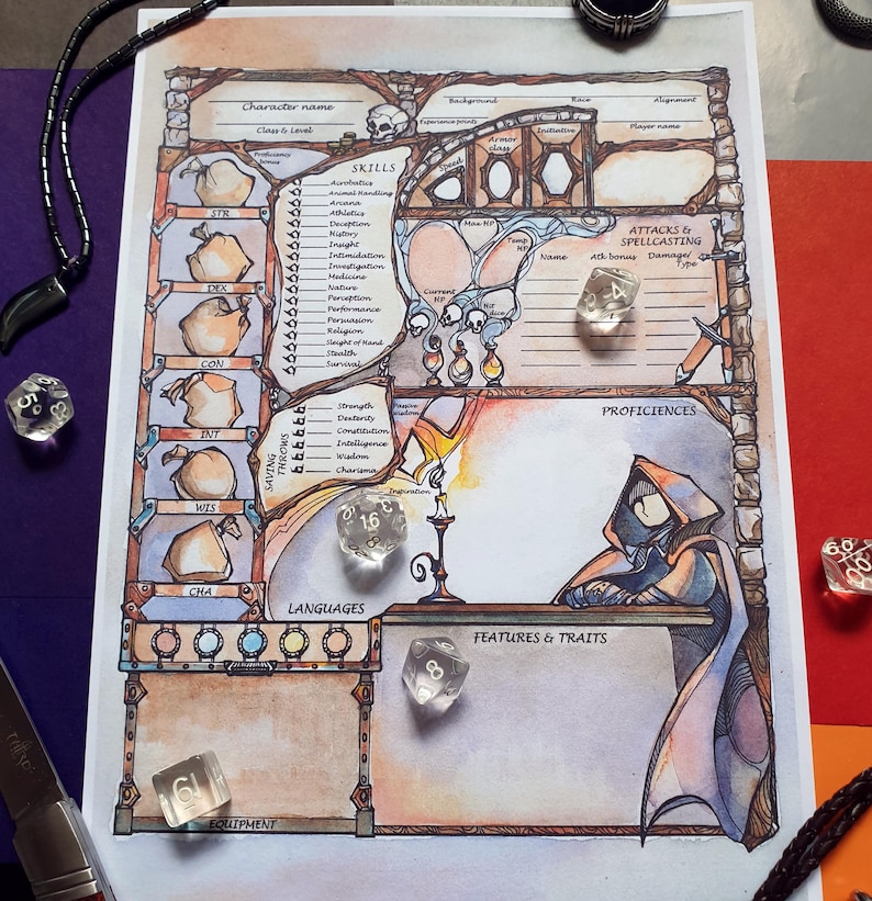 Dnd 5e Rogue Character Sheet / Fillable PDF Digital Download / Dungeon ...