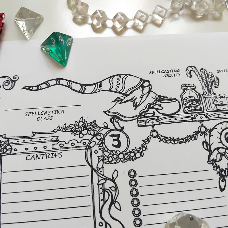 Dnd 5e Christmas Character Sheet / Printable Fillable PDF / Winter ...