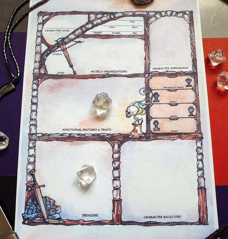 Hoja de personajes de DnD 5e Rogue / Descarga digital PDF rellenable ...