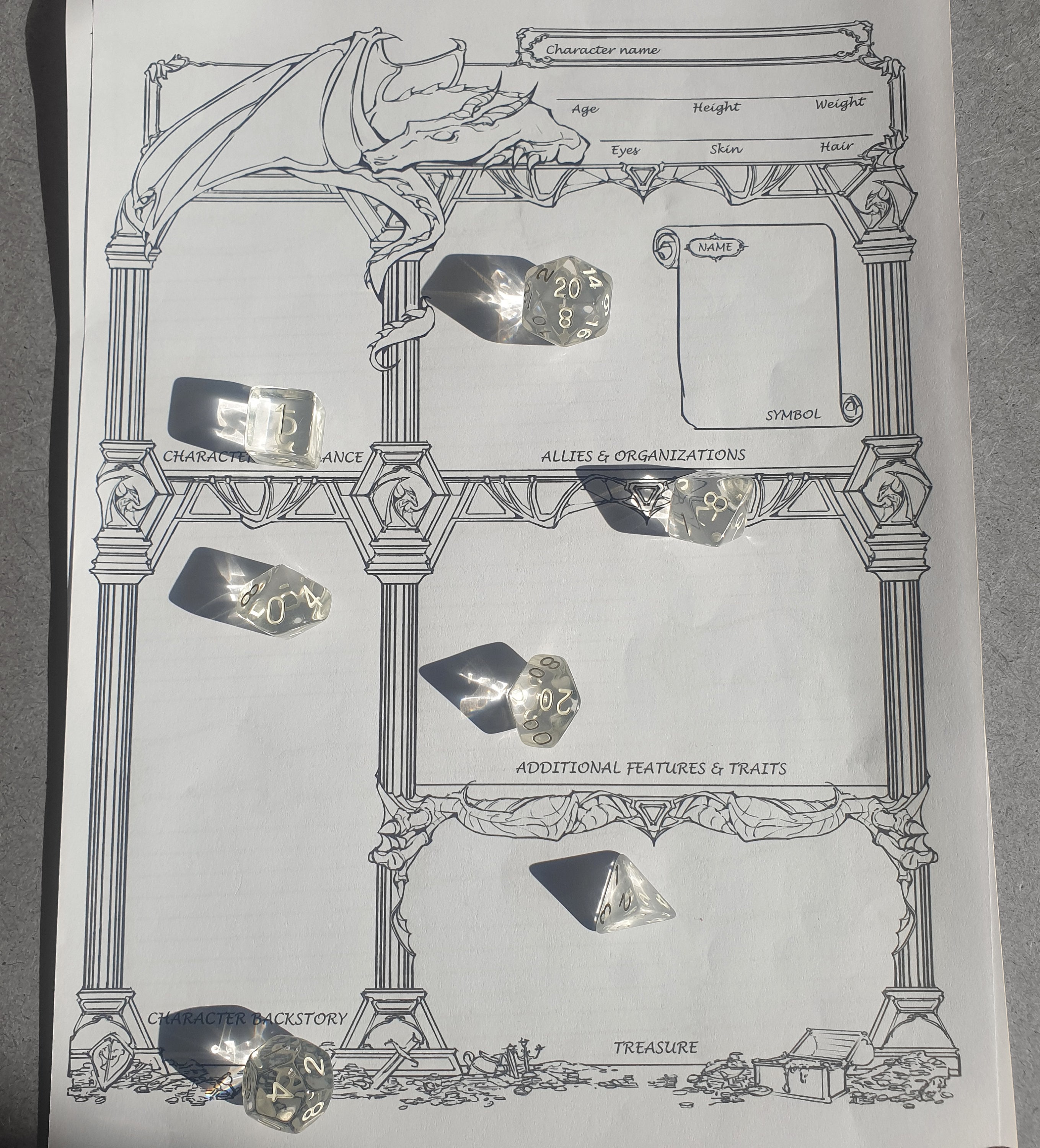 Dnd 5e Dragon Character Sheet / Printable Fillable PDF / Dungeon and ...