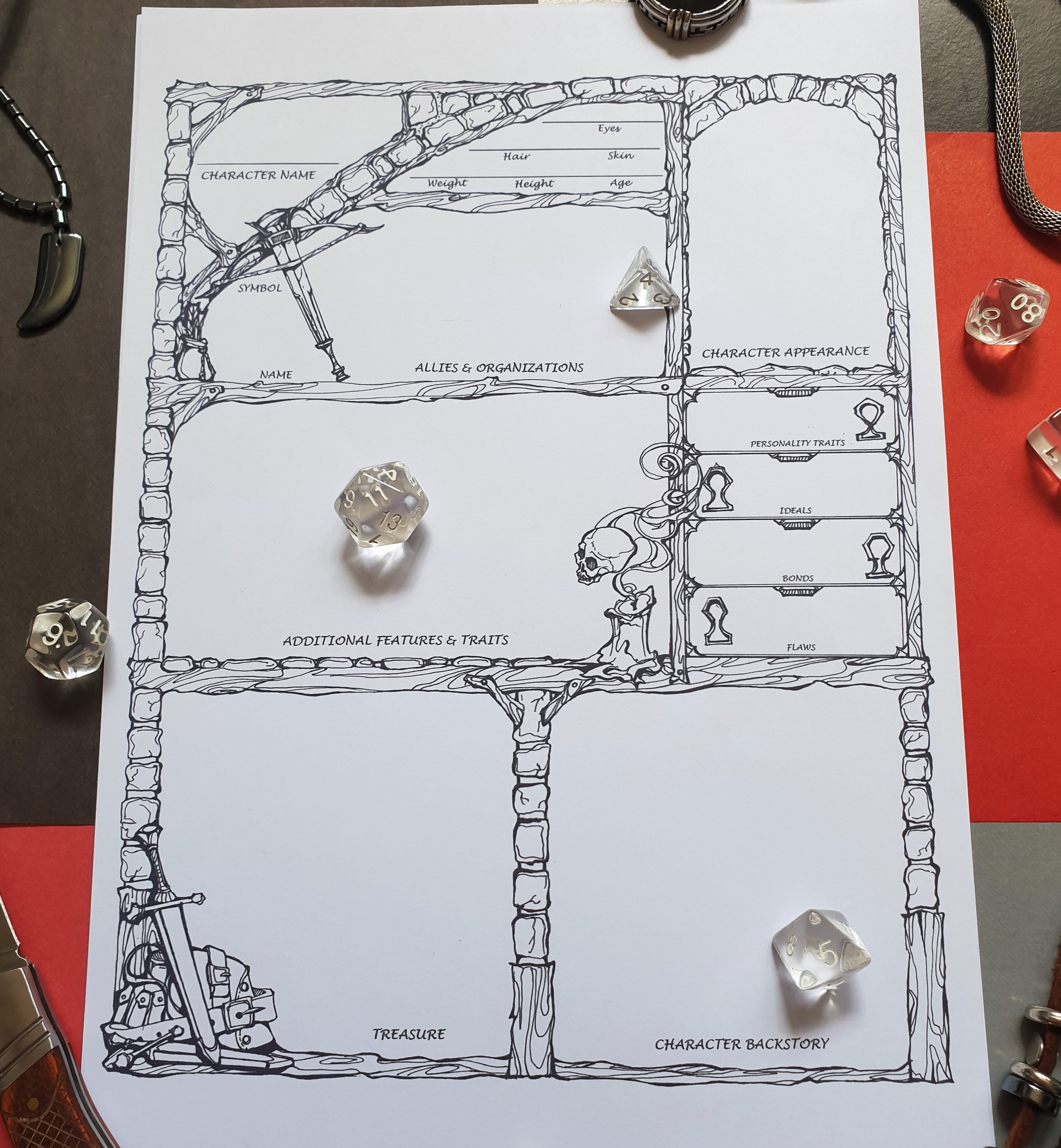 Dnd 5e Rogue Character Sheet / Printable Fillable PDF / Dungeon and ...