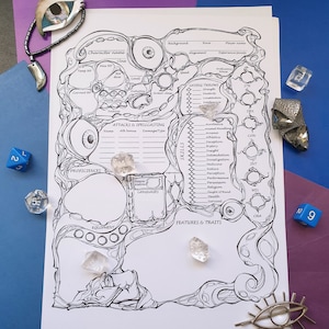 Dnd 5e Warlock Character Sheet / Printable Fillable PDF / Dungeon and Dragons Digital Download ...