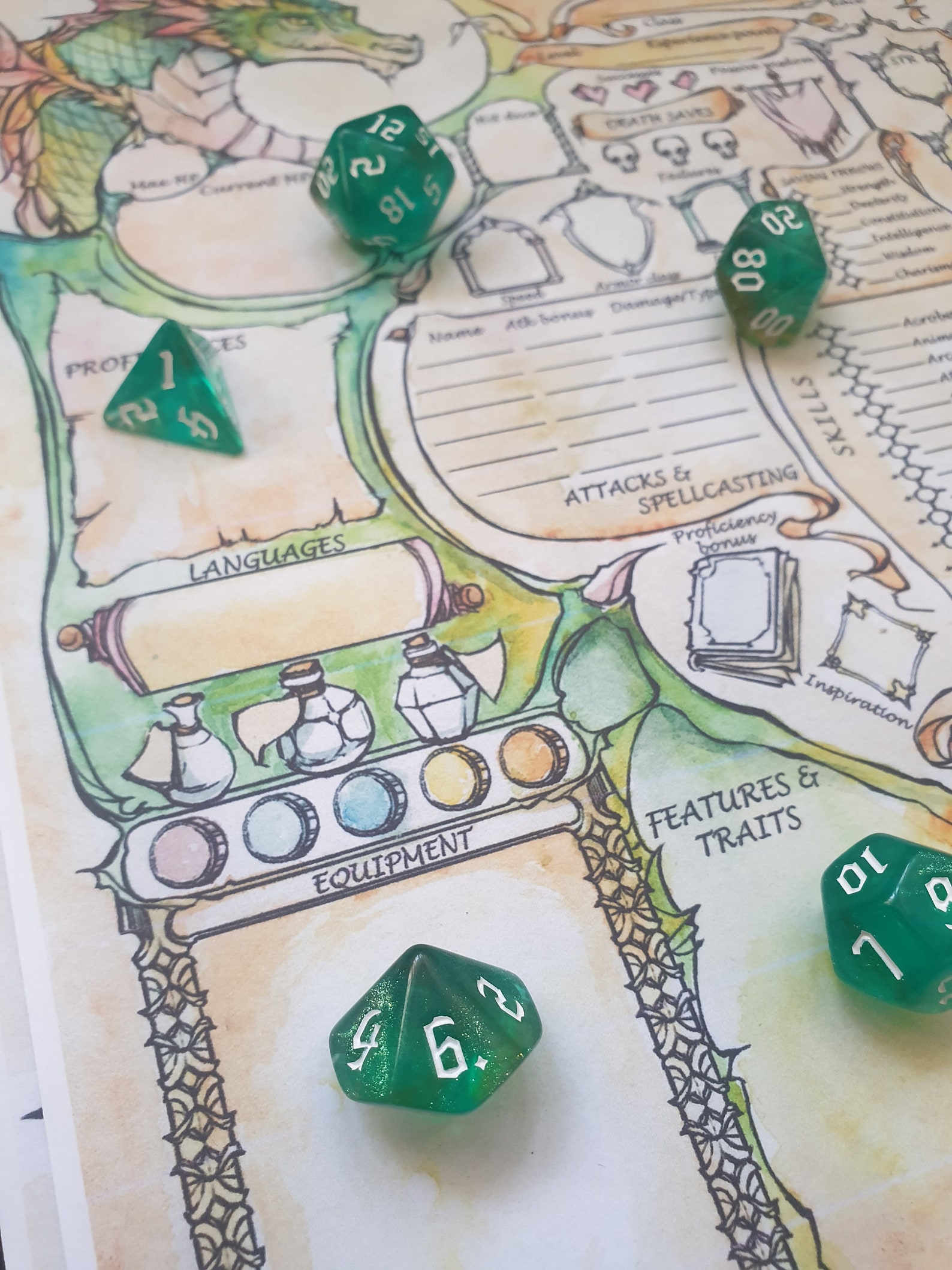 Dnd 5e Dragon Character Sheet / Fillable PDF Digital Download / Dungeon ...