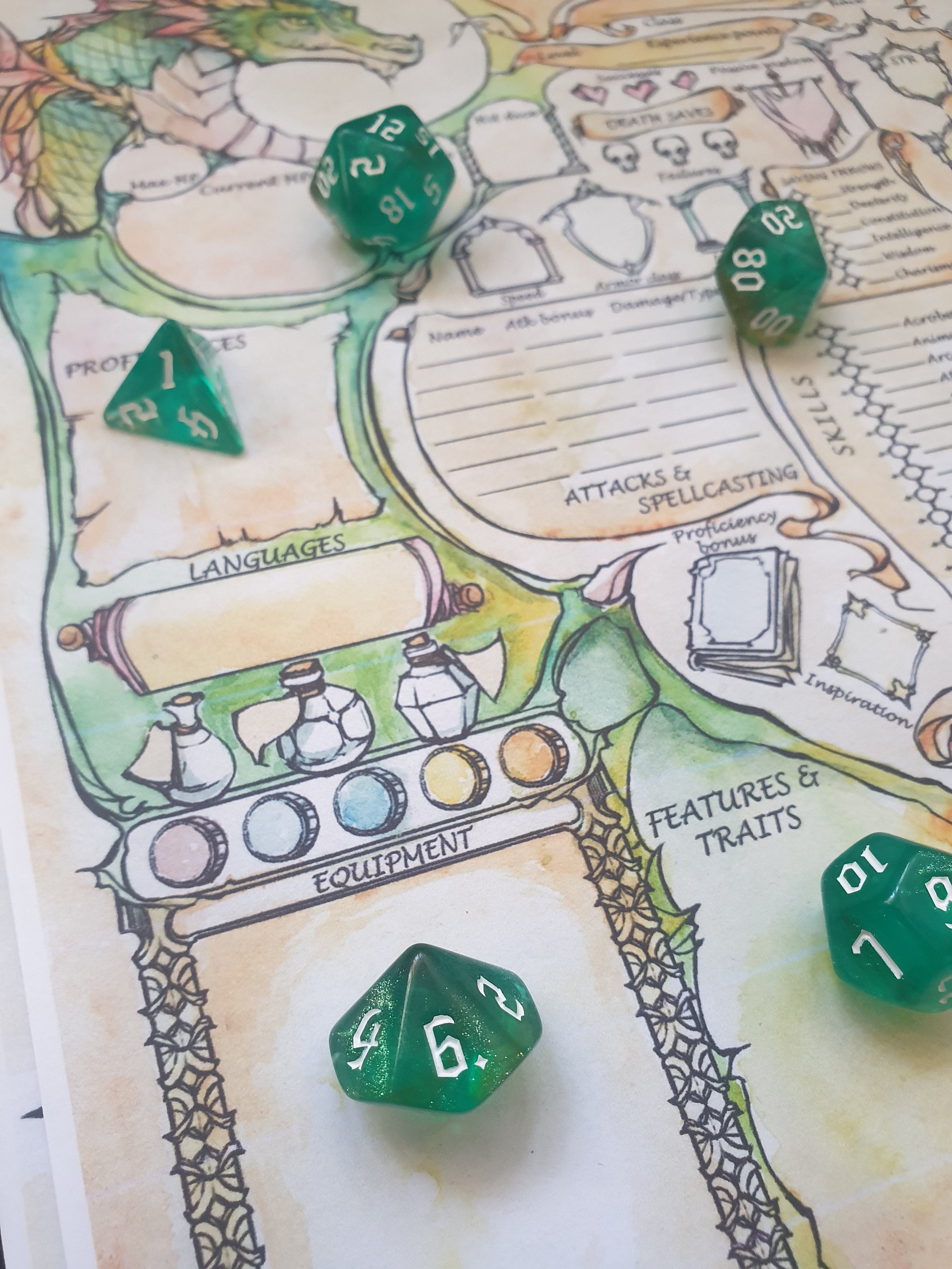 Dnd 5e Dragon Character Sheet / Fillable PDF Digital Download / Dungeon ...