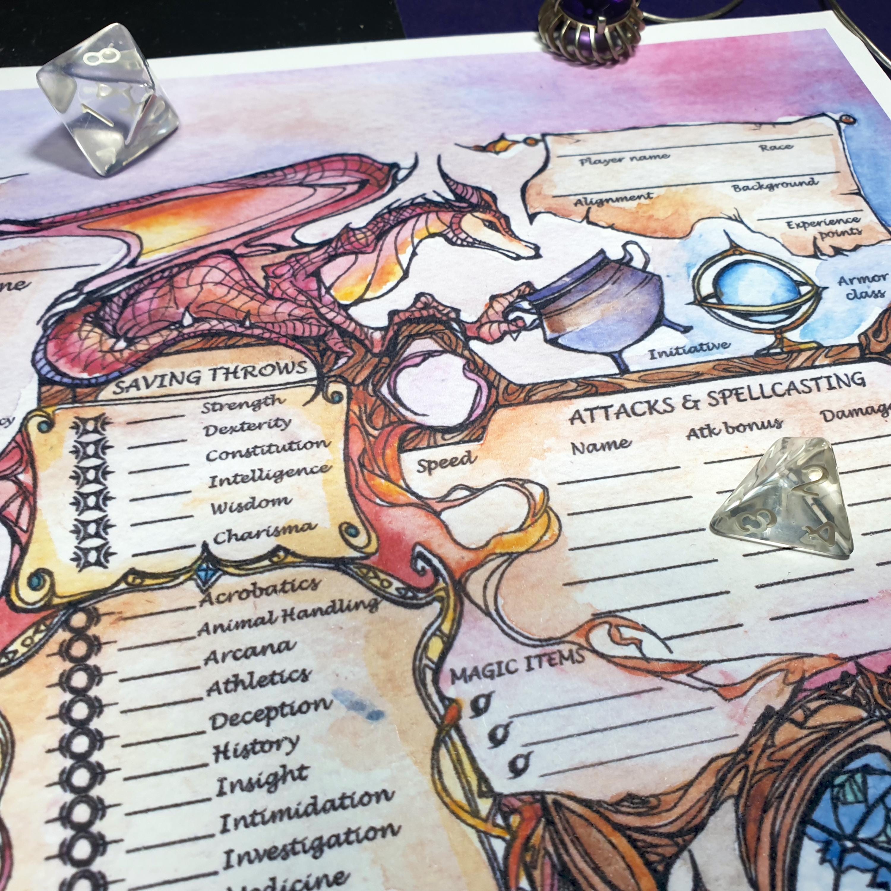 Dnd 5e Sorcerer Character Sheet / Fillable PDF Digital Download ...