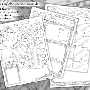 Dnd 5e Dragon Character Sheet / Printable Fillable PDF / Dungeon and ...
