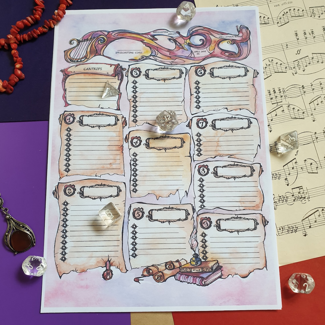 Dnd 5e Bard Character Sheet / Fillable PDF Digital Download / Dungeon ...