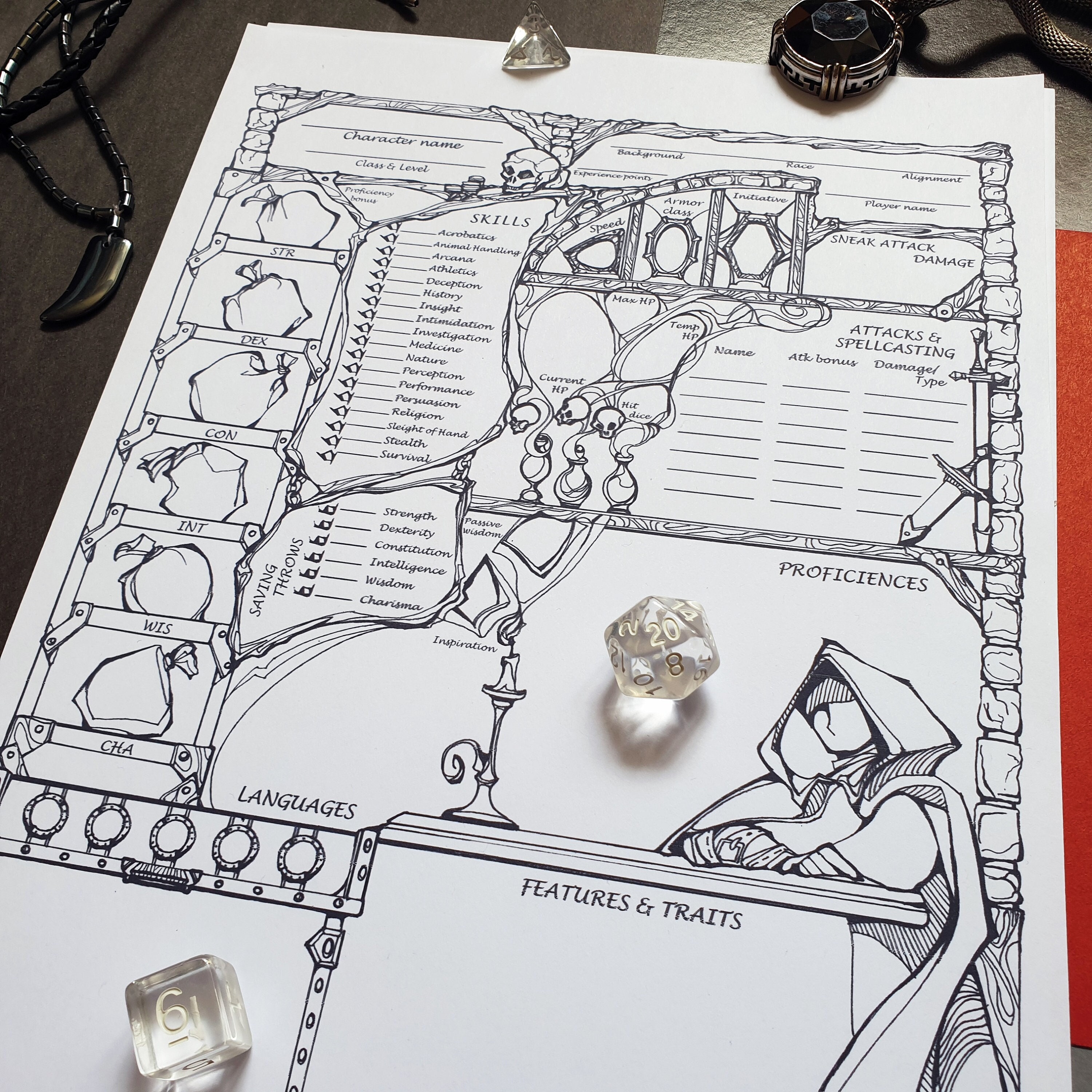 Dnd 5e Rogue Character Sheet / Printable Fillable PDF / Dungeon and ...