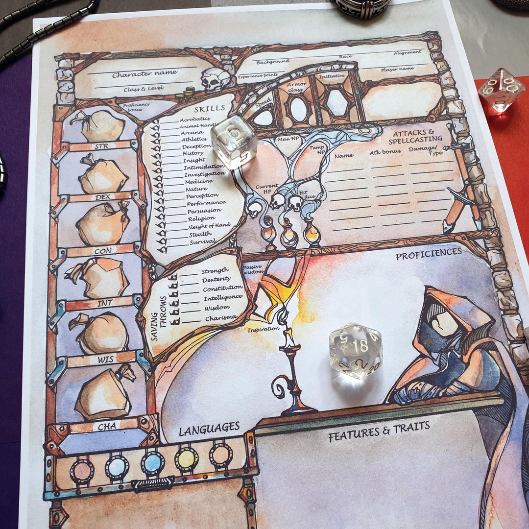 Dnd 5e Rogue Character Sheet / Fillable PDF Digital Download / Dungeon ...