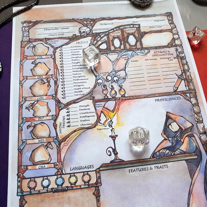 Dnd 5e Rogue Character Sheet / Fillable PDF Digital Download / Dungeon ...