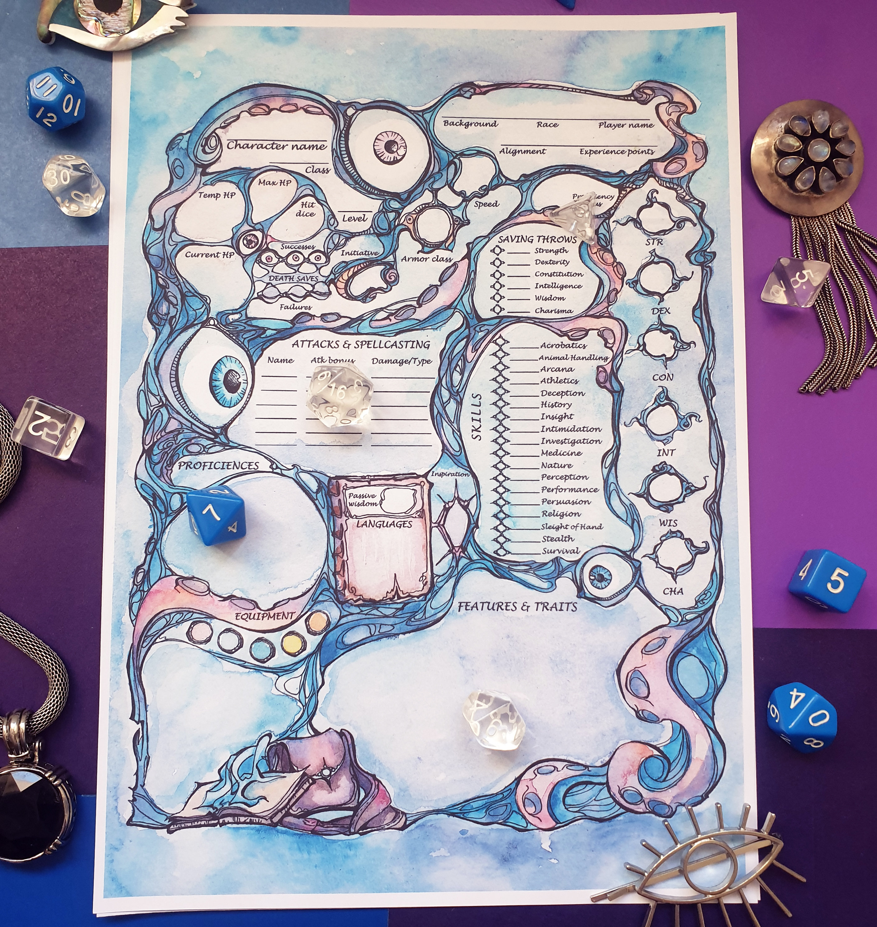 Dnd 5e Warlock Character Sheet / Fillable PDF Digital Download ...