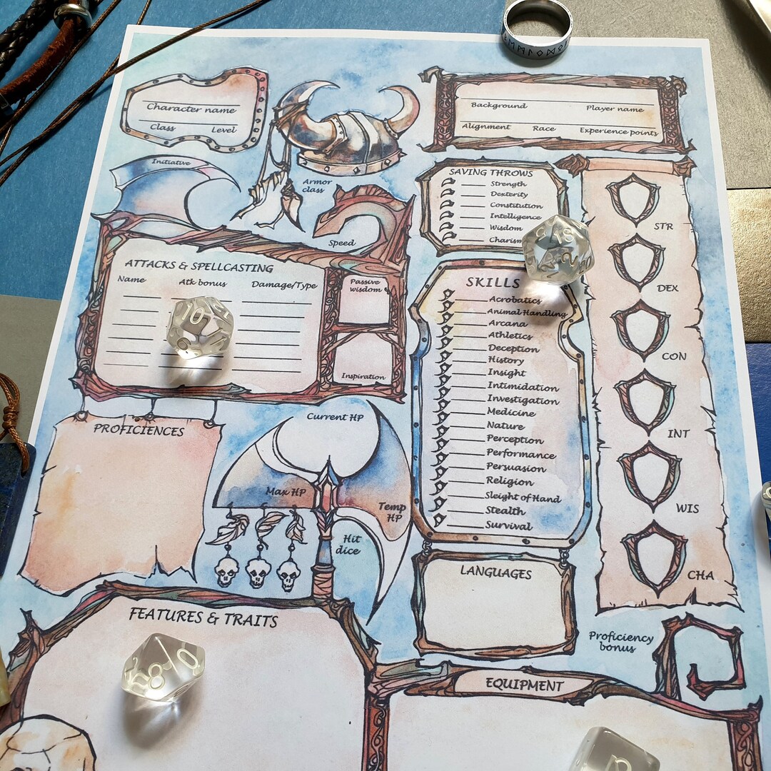 Dnd 5e Barbarian Character Sheet / Fillable PDF Digital Download ...