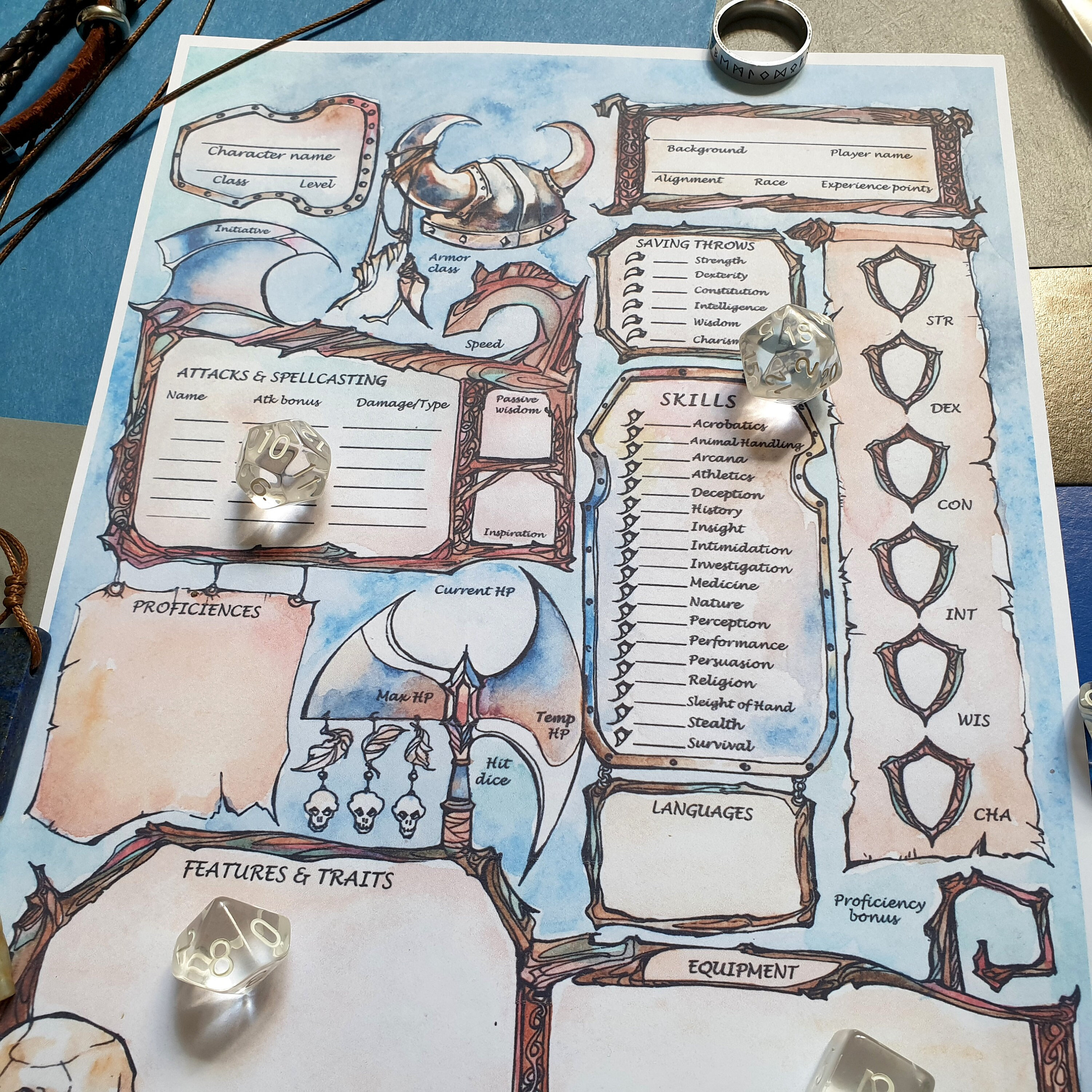 Dnd 5e Barbarian Character Sheet / Fillable PDF Digital Download ...