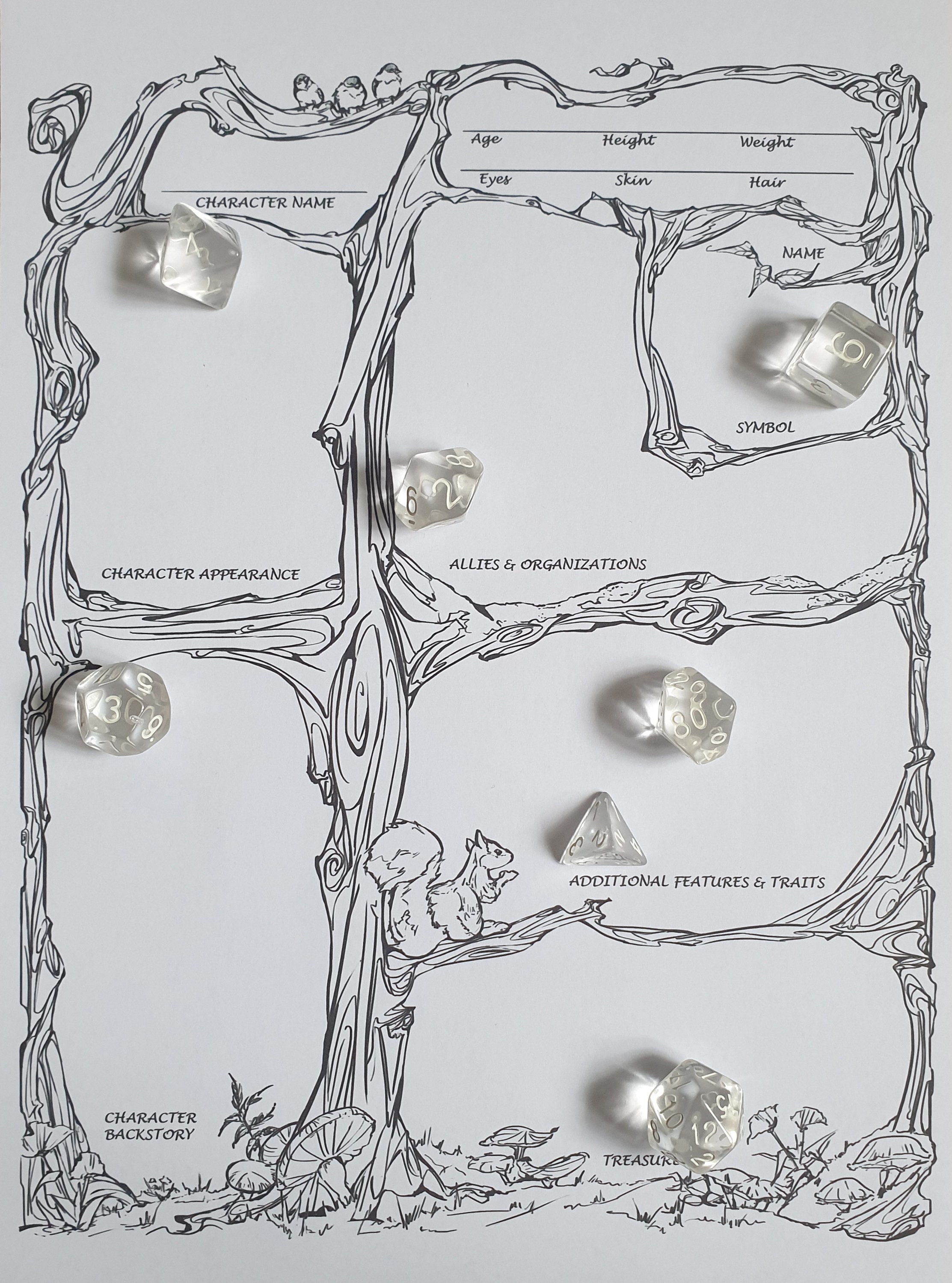 Dnd 5e Druid Character Sheet / Printable Fillable PDF / Dungeon and ...