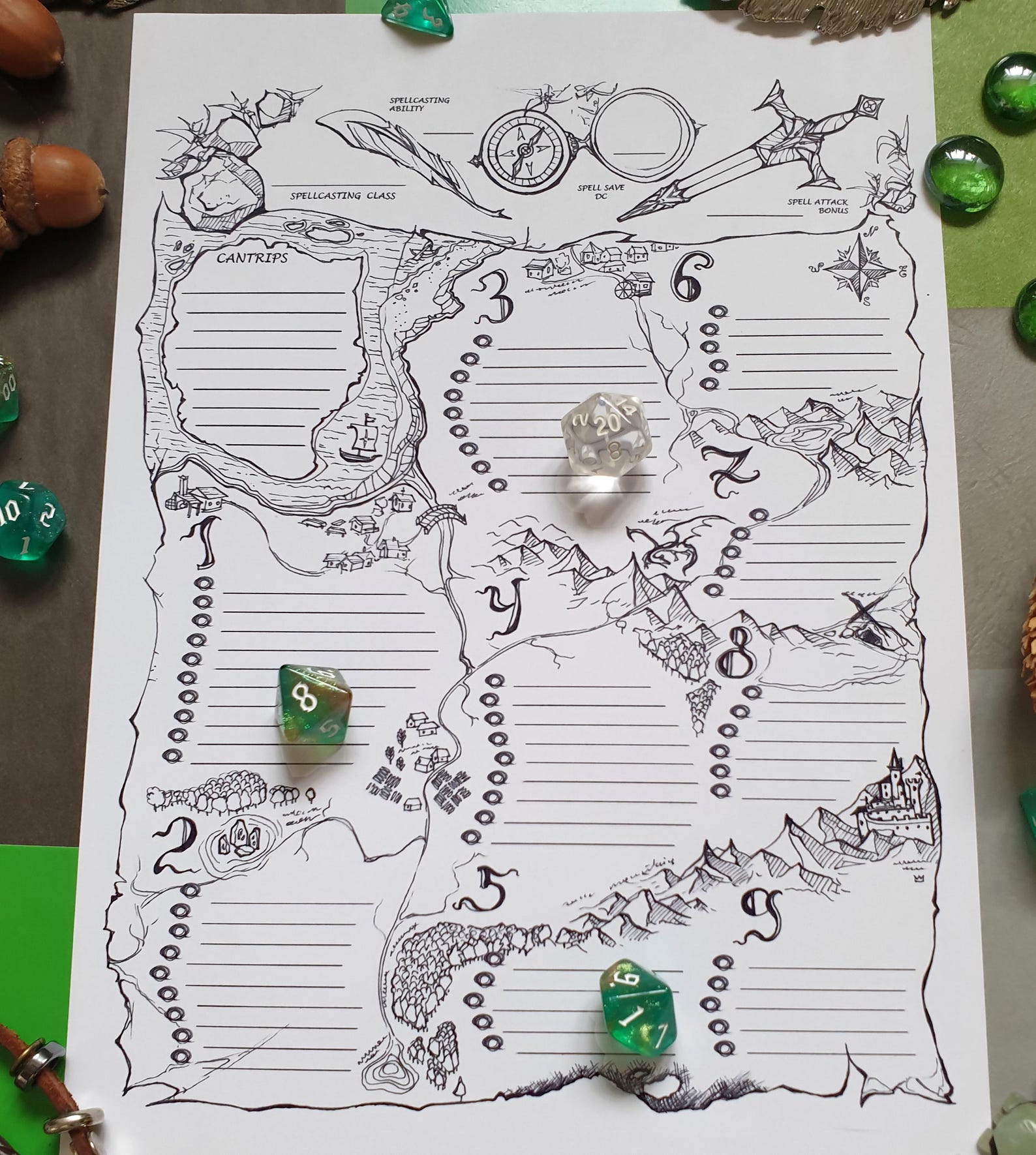 Dnd 5e Ranger Character Sheet / Printable Fillable PDF / Dungeon and ...