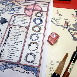 Dnd 5e Monk Character Sheet / Fillable PDF Digital Download / Dungeon and Dragons Gifts ...