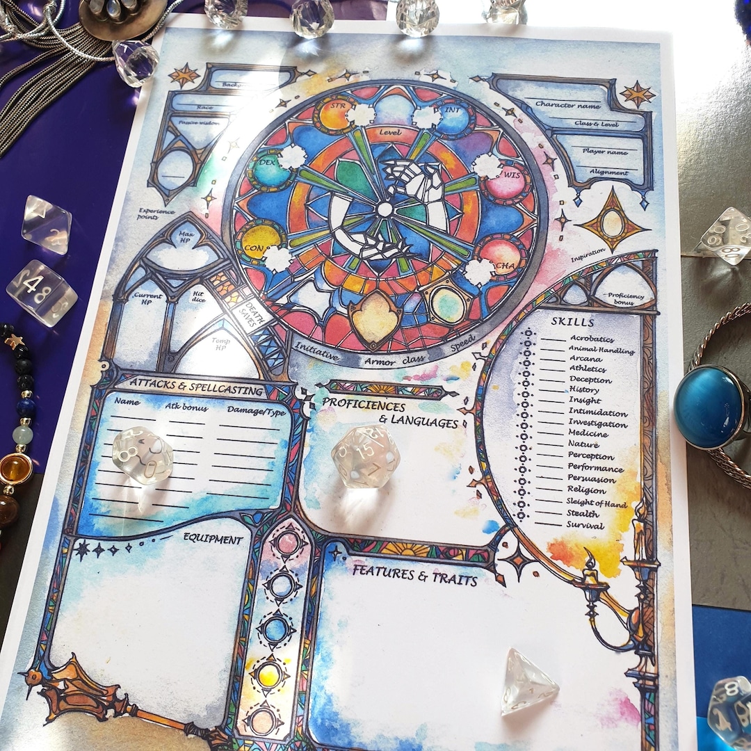 Dnd 5e Cleric Character Sheet / Fillable PDF Digital Download / Dungeon ...