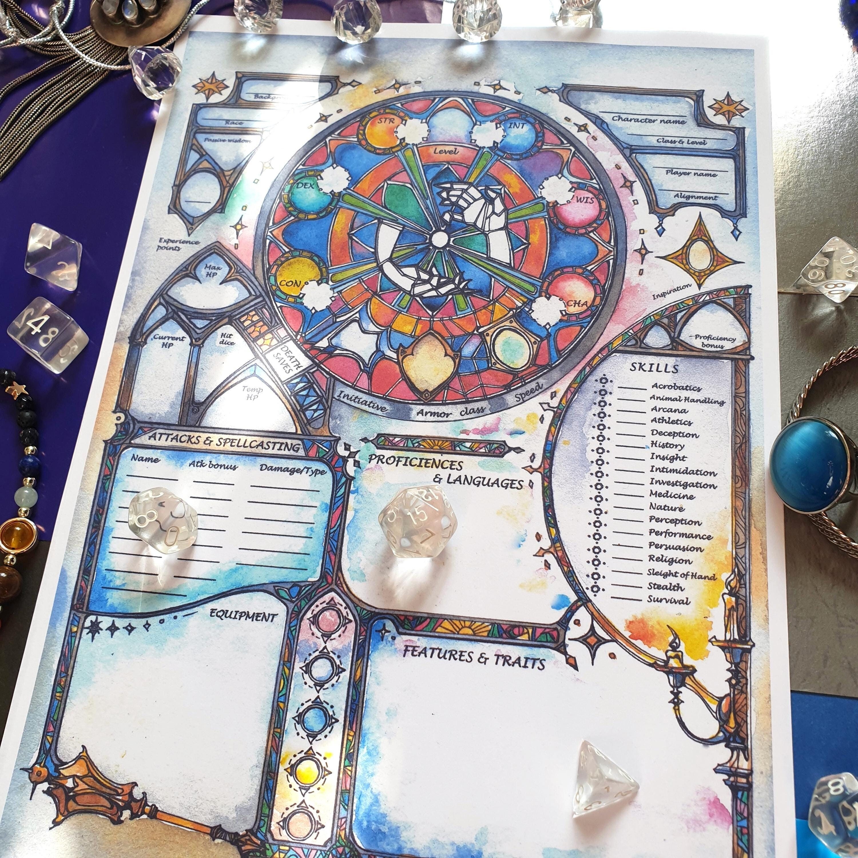 Dnd 5e Cleric Character Sheet / Fillable PDF Digital Download / Dungeon ...