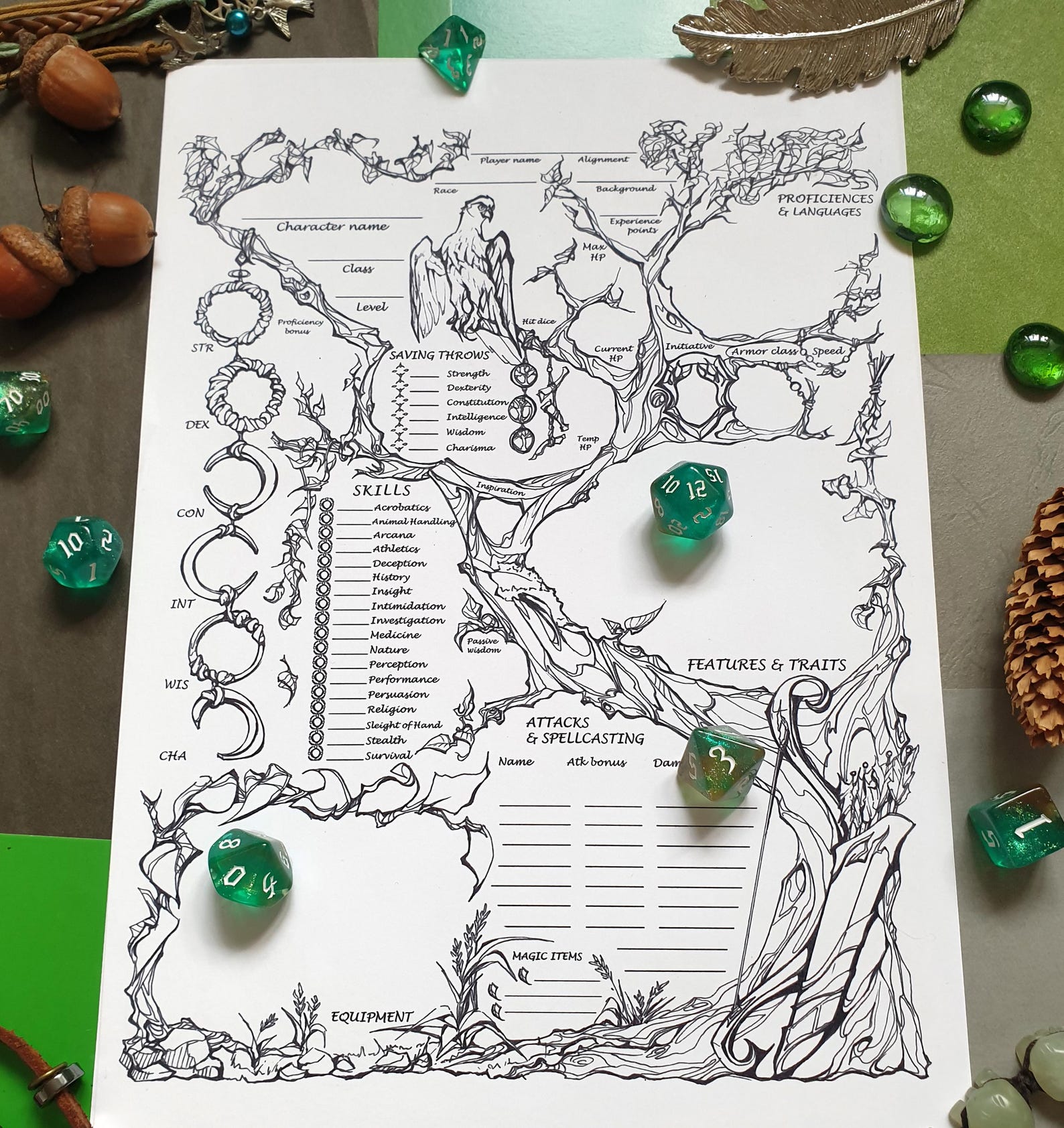 Dnd 5e Ranger Character Sheet / Printable Fillable PDF / Dungeon and ...