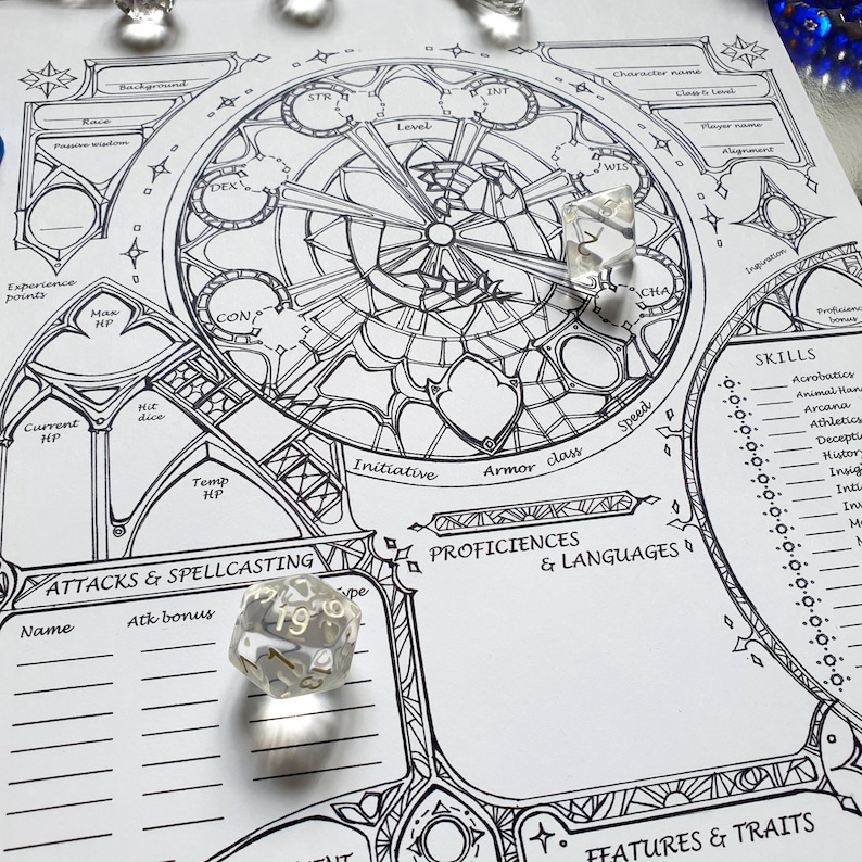 Dnd 5e Cleric Character Sheet / Printable Fillable PDF / Dungeon and ...