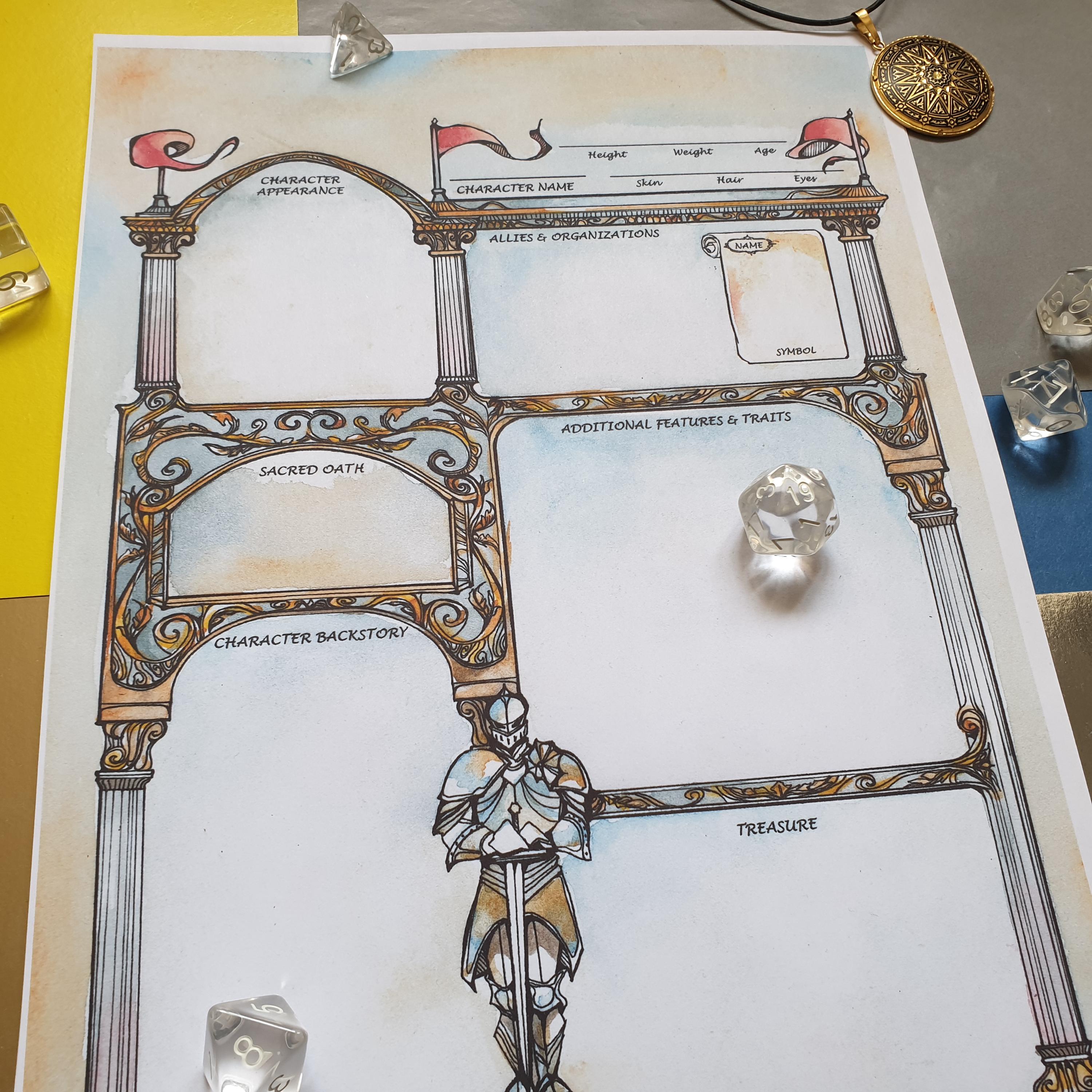 Dnd 5e Paladin Character Sheet / Fillable PDF Digital Download ...