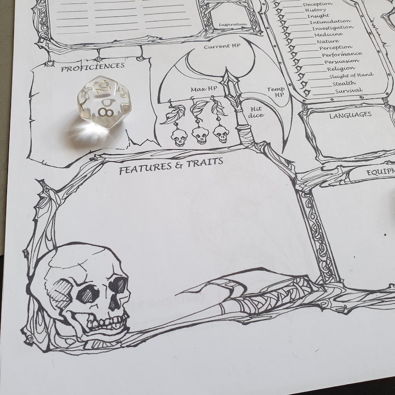 Dnd 5e Barbarian Character Sheet / Printable Fillable PDF / Dungeon and ...