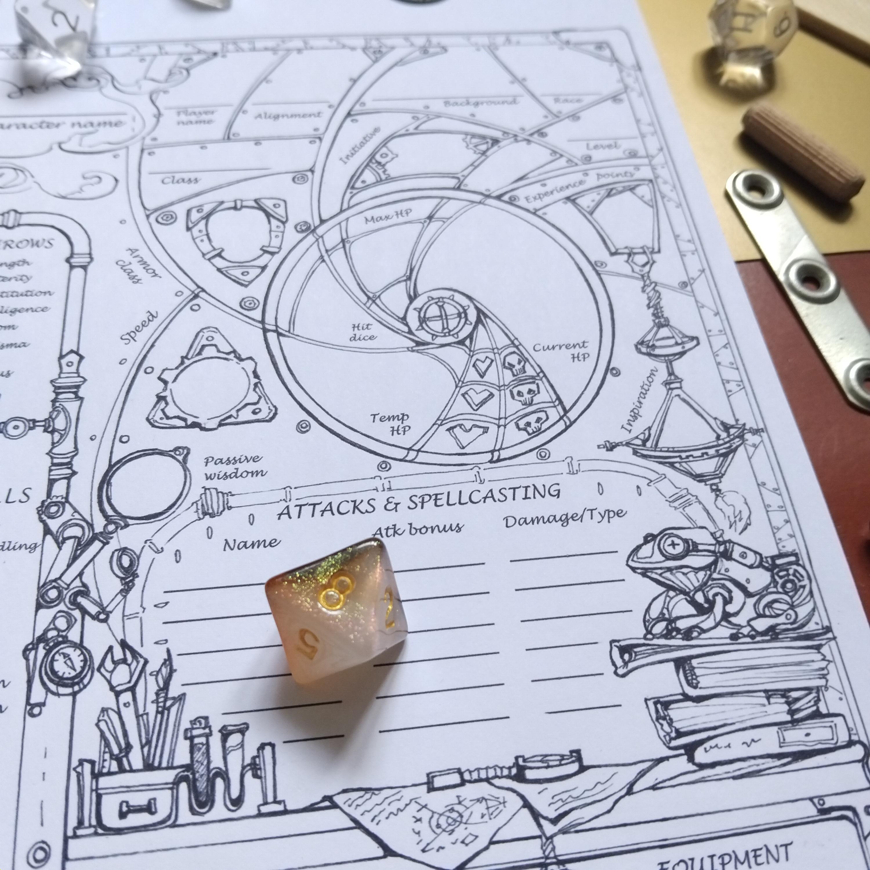 Dnd 5e Artificer Character Sheet / Printable Fillable PDF / Dungeon and ...