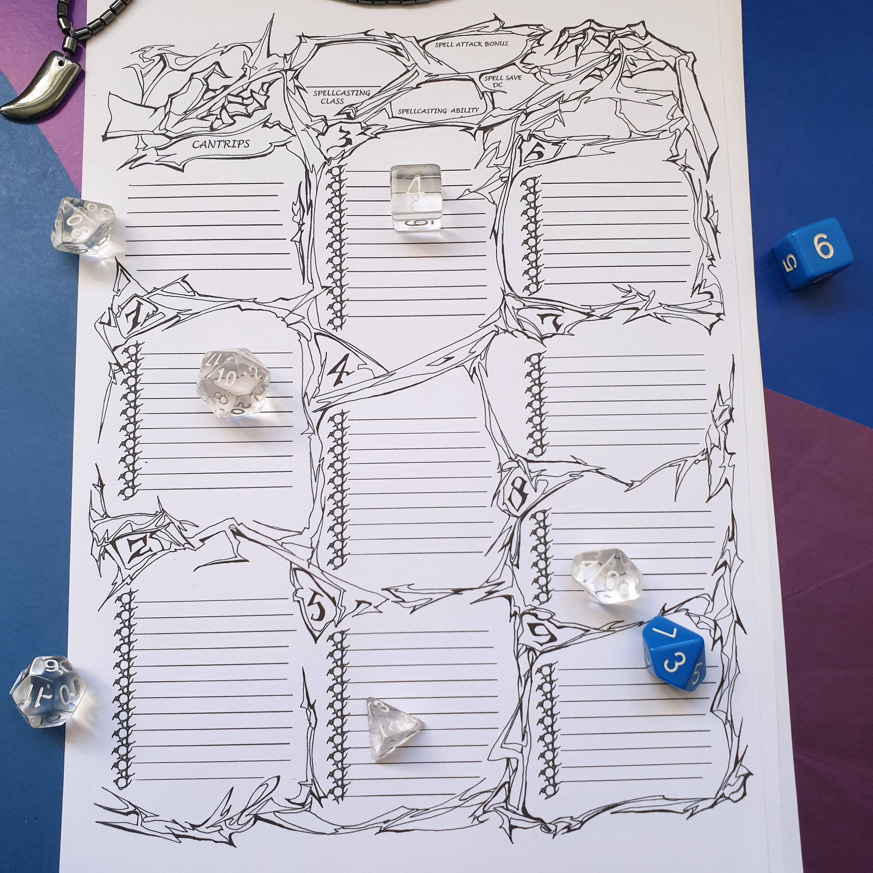 Dnd 5e Warlock Character Sheet / Printable Fillable PDF / Dungeon and ...