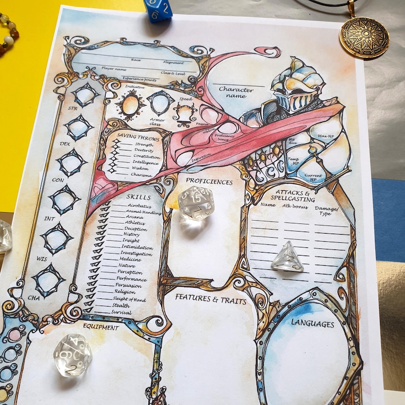 Dnd 5e Paladin Character Sheet / Fillable PDF Digital Download ...