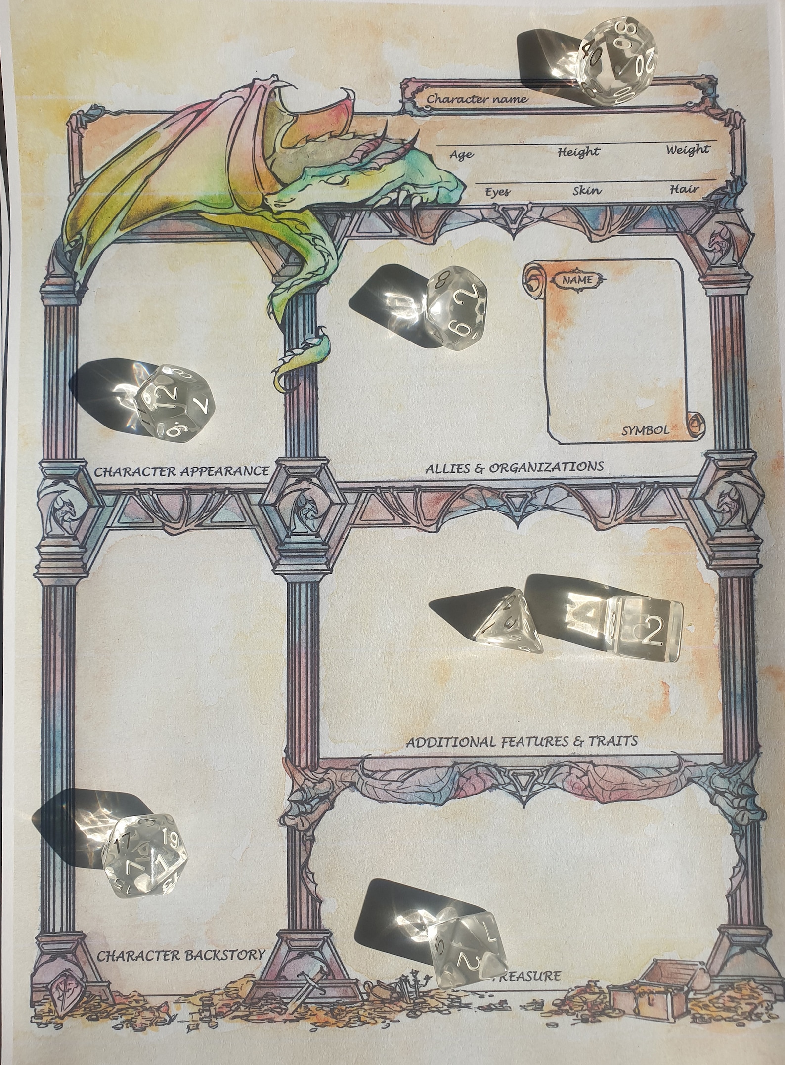 Dnd 5e Dragon Character Sheet / Fillable PDF Digital Download / Dungeon ...