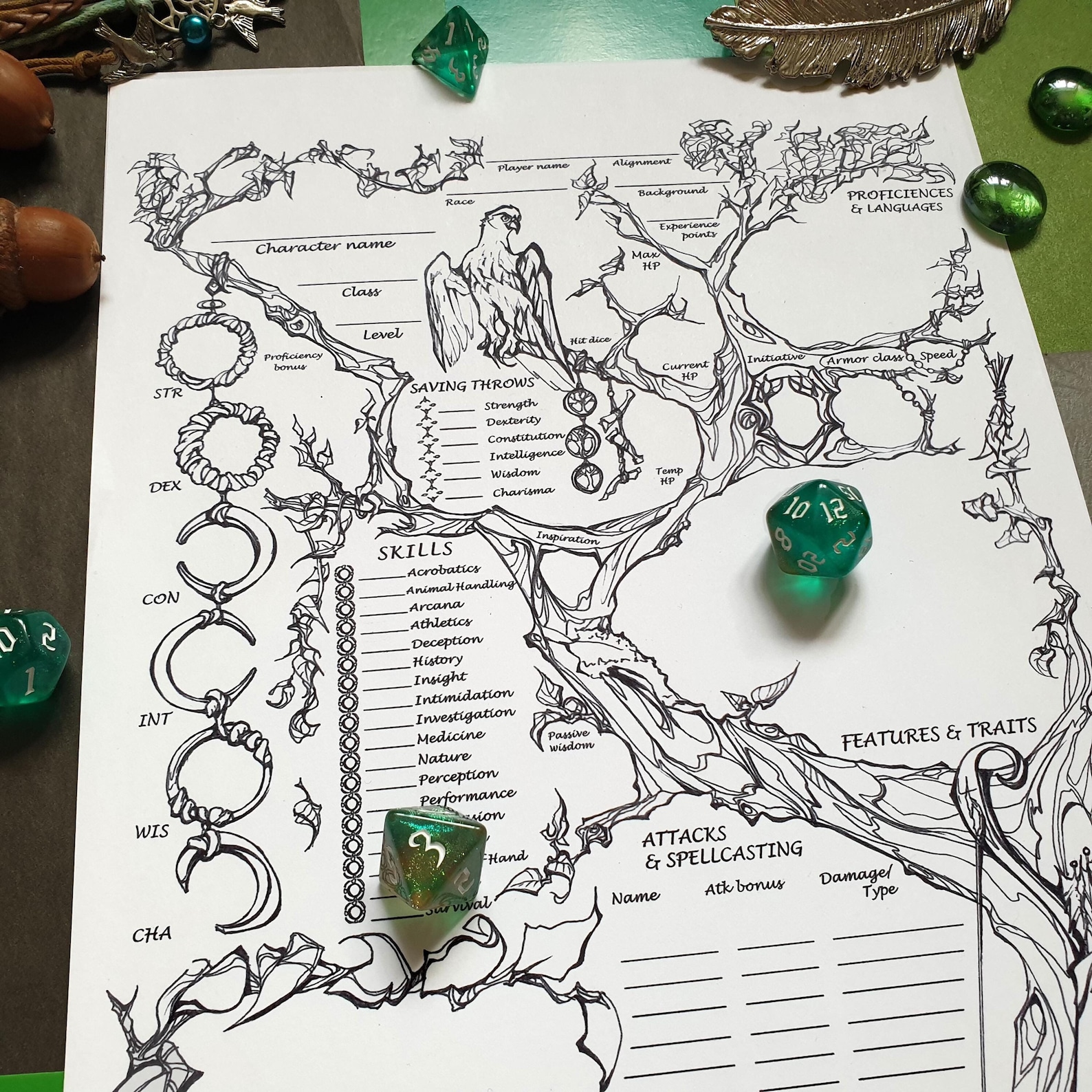 Dnd 5e Ranger Character Sheet / Printable Fillable PDF / Dungeon and ...