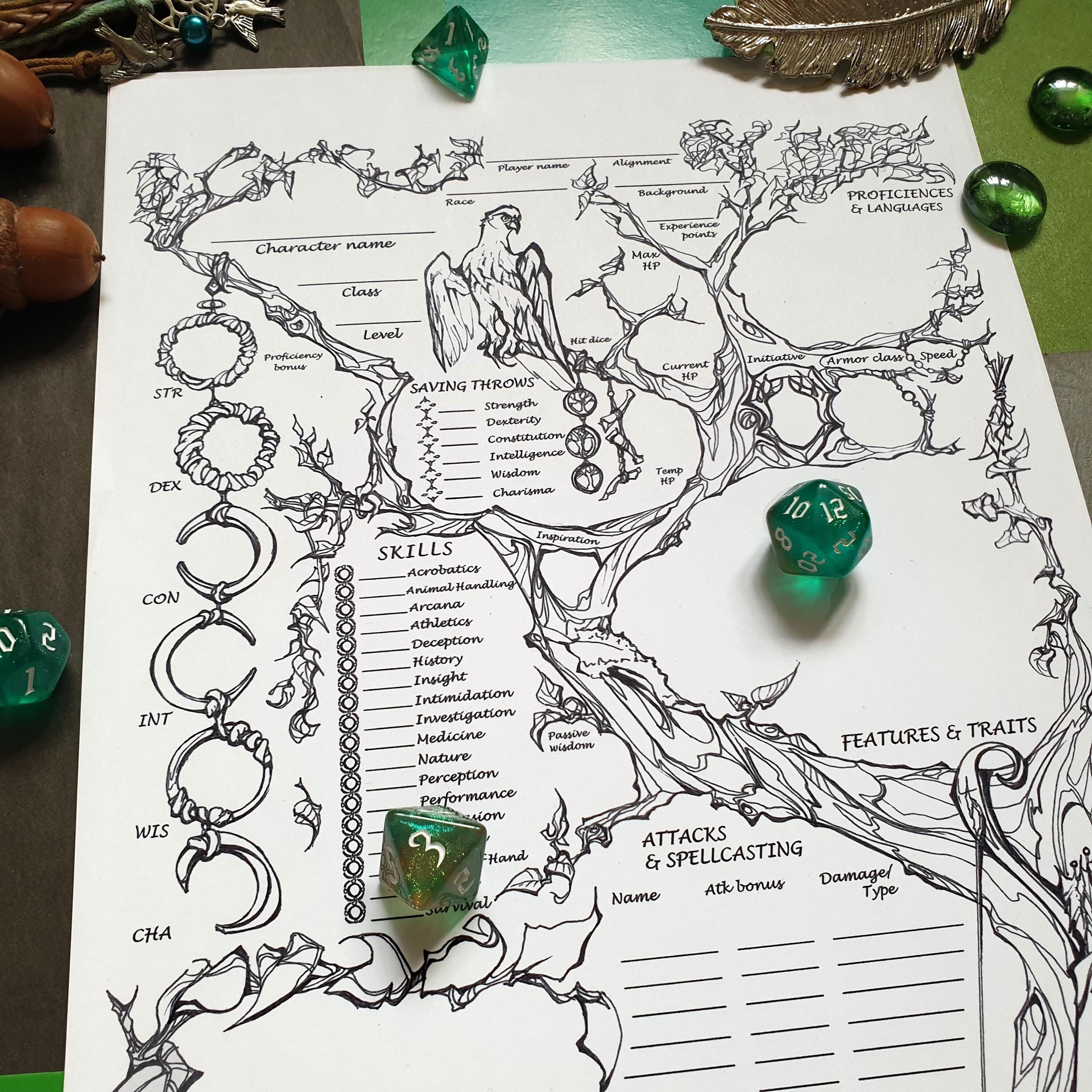 Dnd 5e Ranger Character Sheet / Printable Fillable PDF / Dungeon and ...