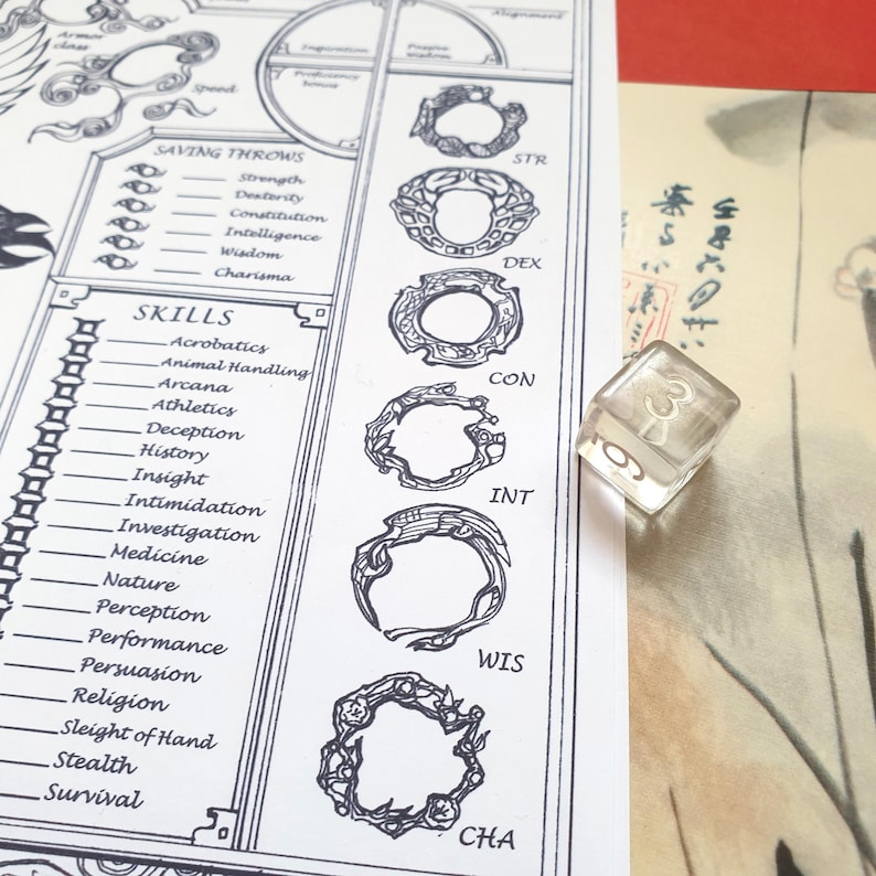 Dnd 5e Monk Character Sheet / Printable Fillable PDF / Dungeon and ...