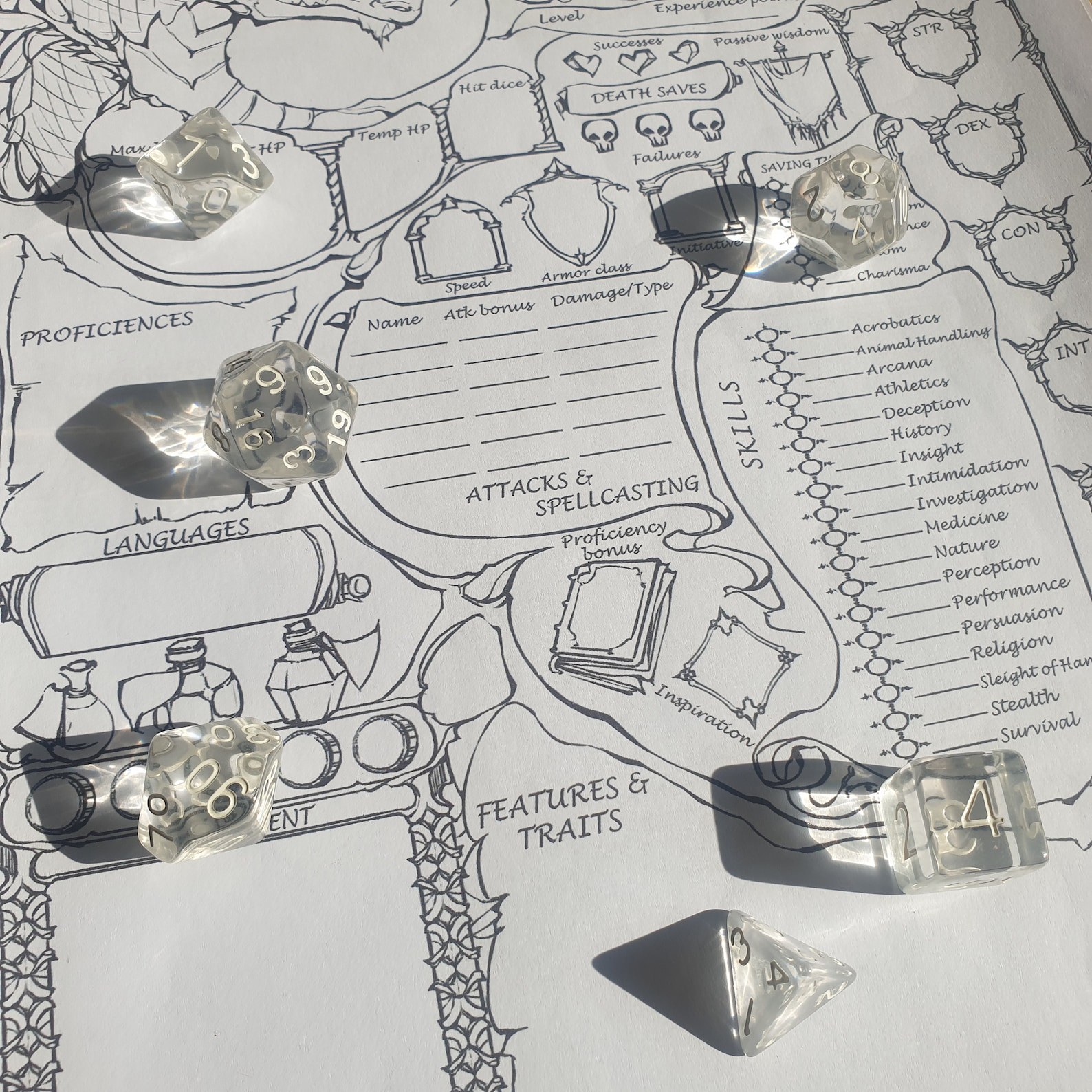 Dnd 5e Dragon Character Sheet / Printable Fillable PDF / Dungeon and ...