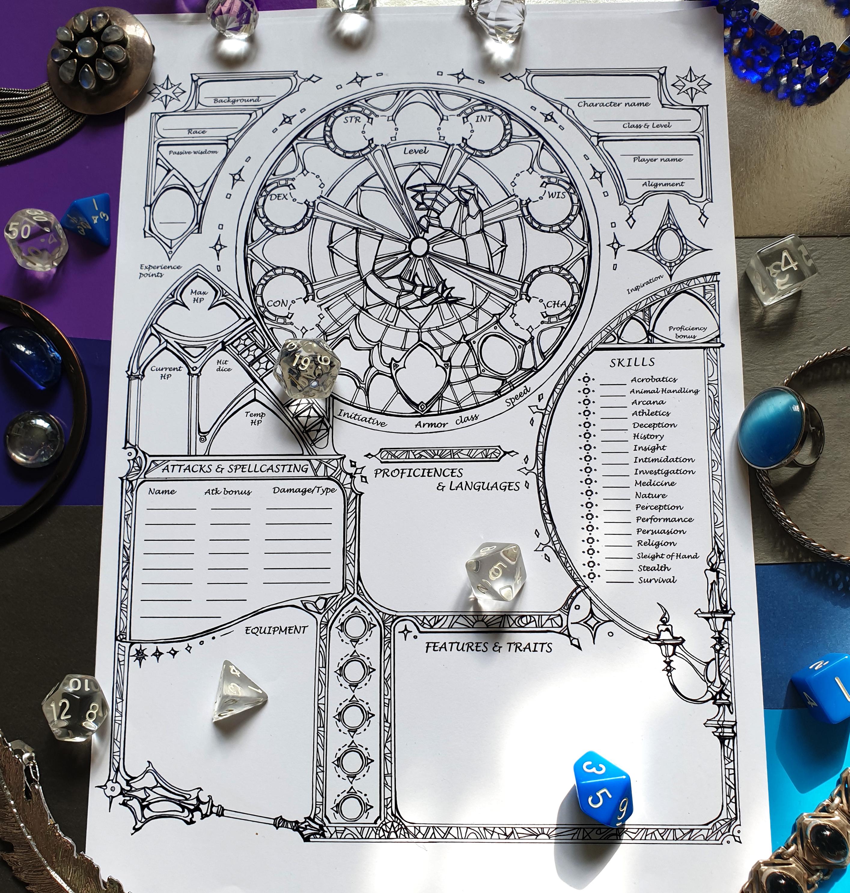 Dnd 5e Cleric Character Sheet / Printable Fillable PDF / Dungeon and ...