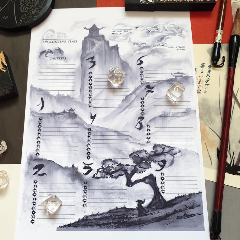 Dnd 5e Monk Character Sheet / Printable Fillable PDF / Dungeon and ...