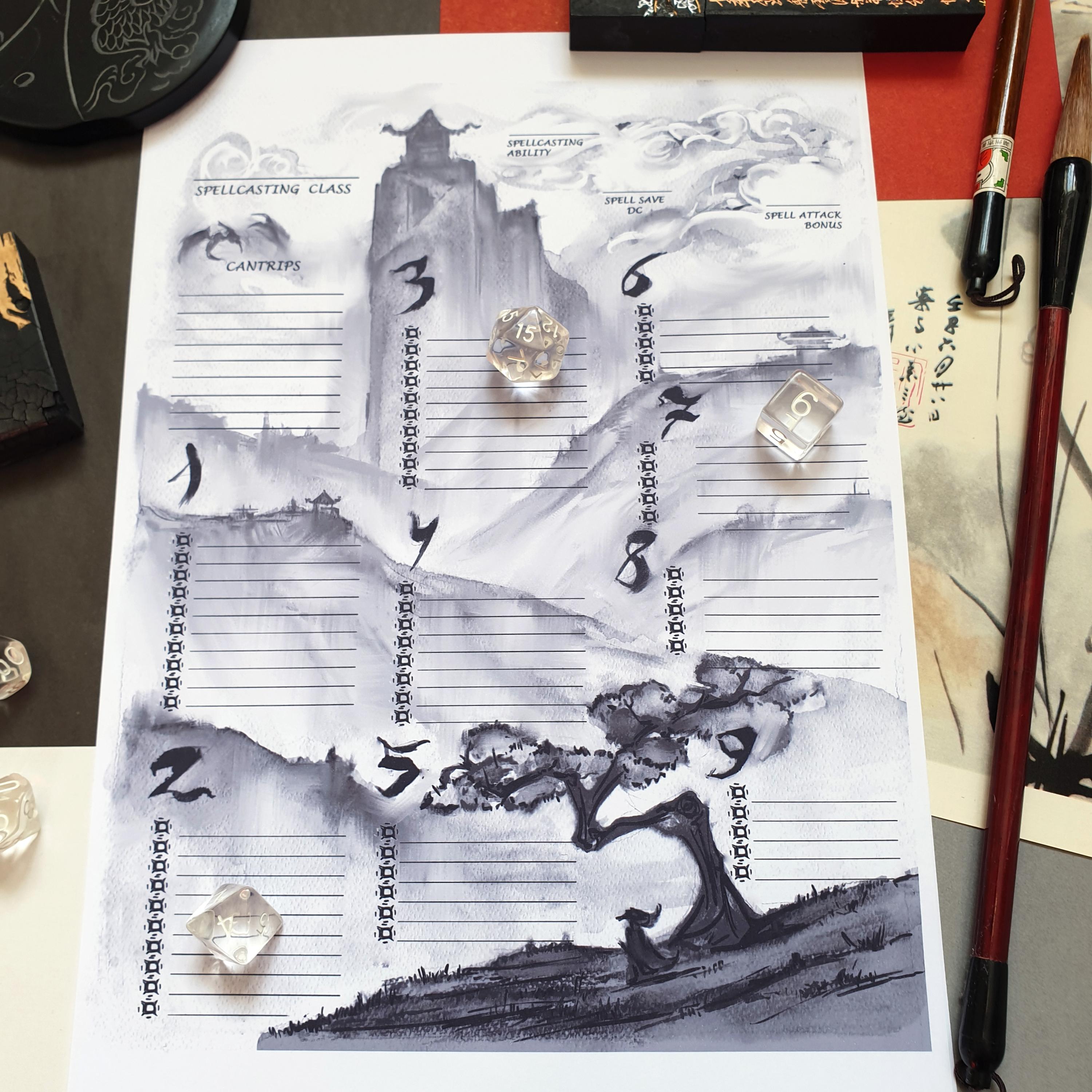 Dnd 5e Monk Character Sheet / Printable Fillable PDF / Dungeon and ...