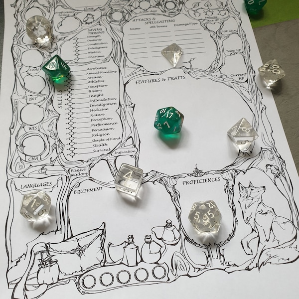Dnd Druid Character Sheet Printable - Etsy