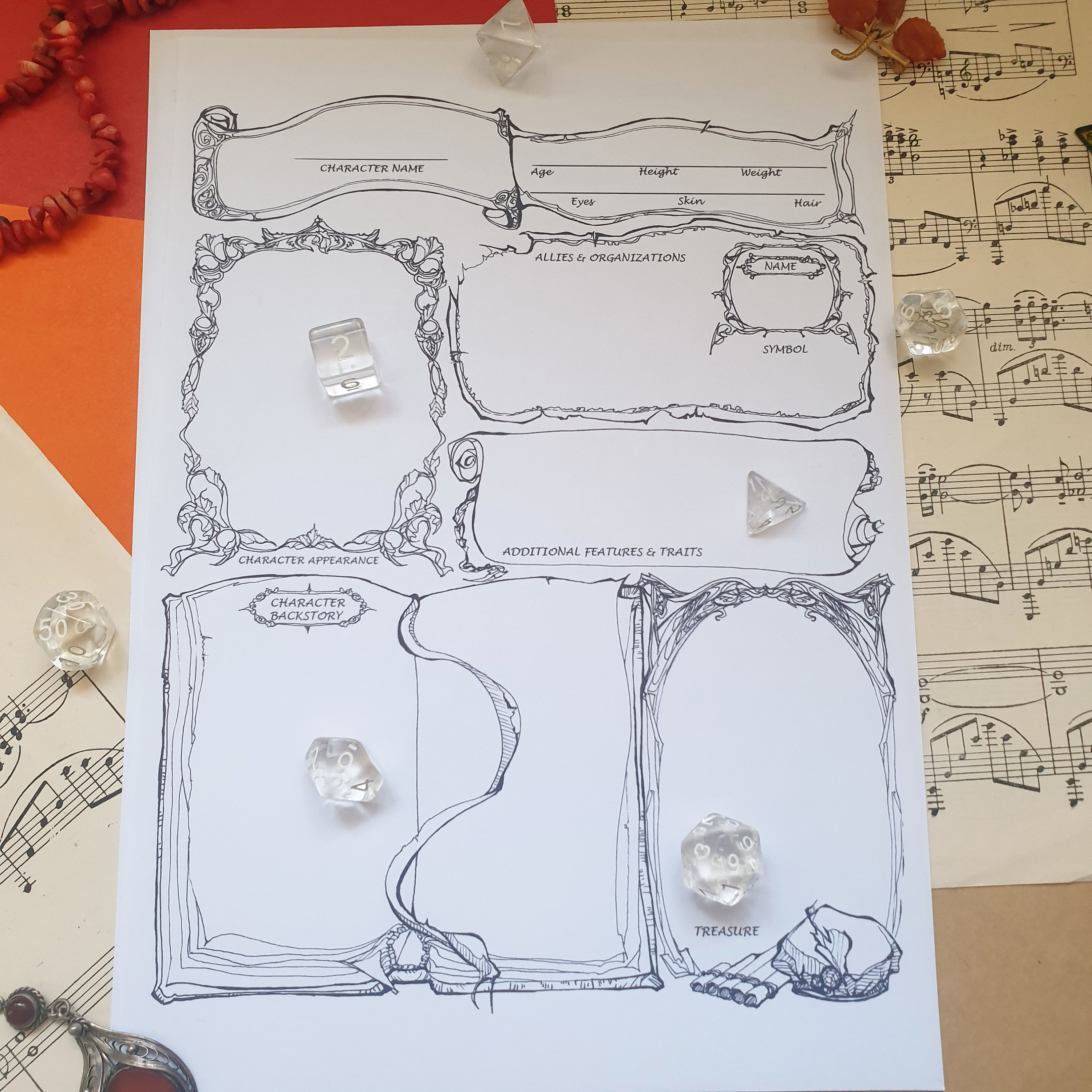 Dnd 5e Bard Character Sheet / Printable Fillable PDF / Dungeon and ...