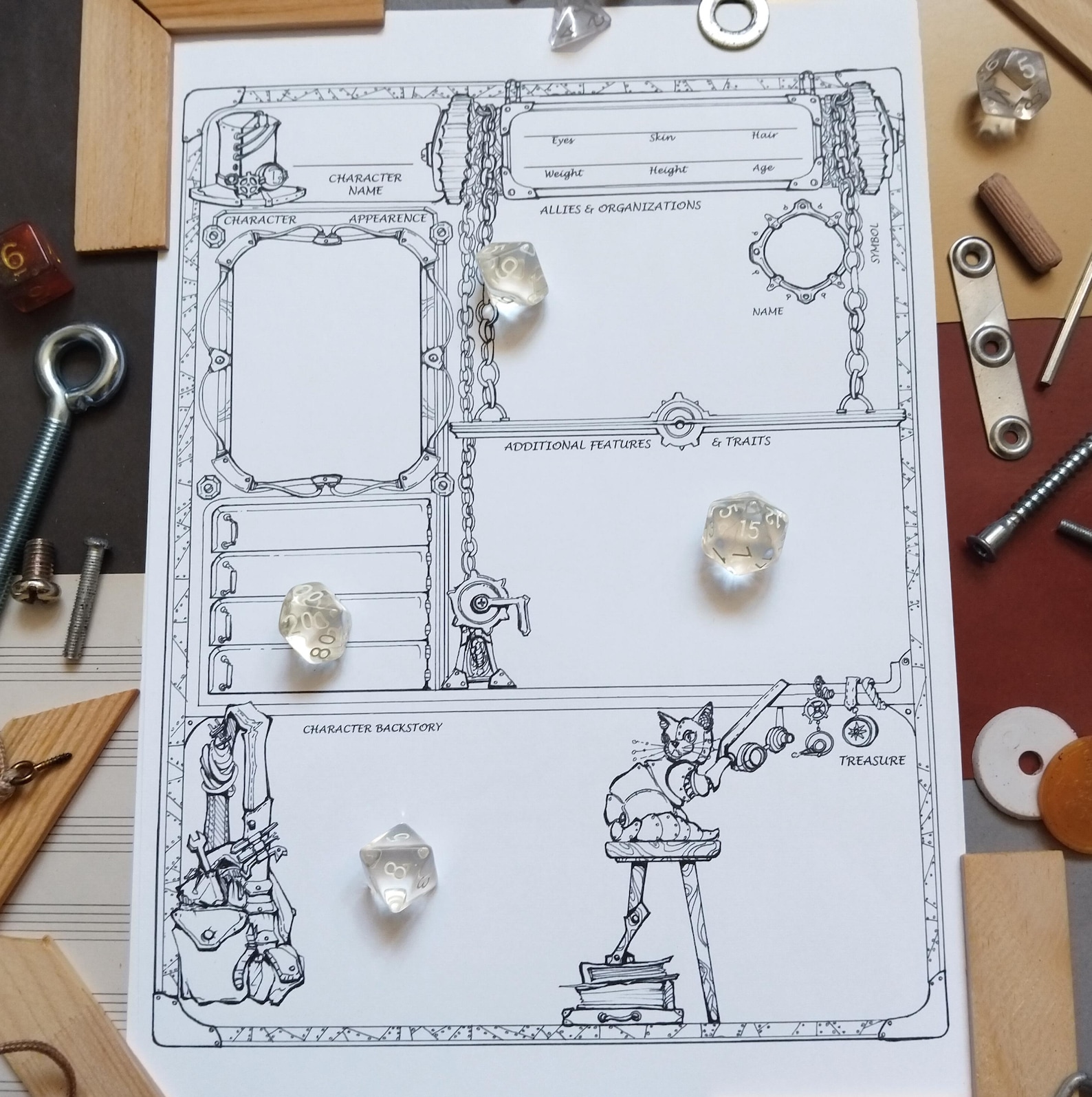 Dnd 5e Artificer Character Sheet / Printable Fillable PDF / Dungeon and ...