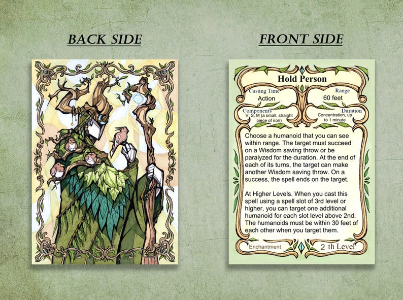 Dnd 5e Druid Spell Cards / Printable Fillable PDF / Spellbook Bundle ...