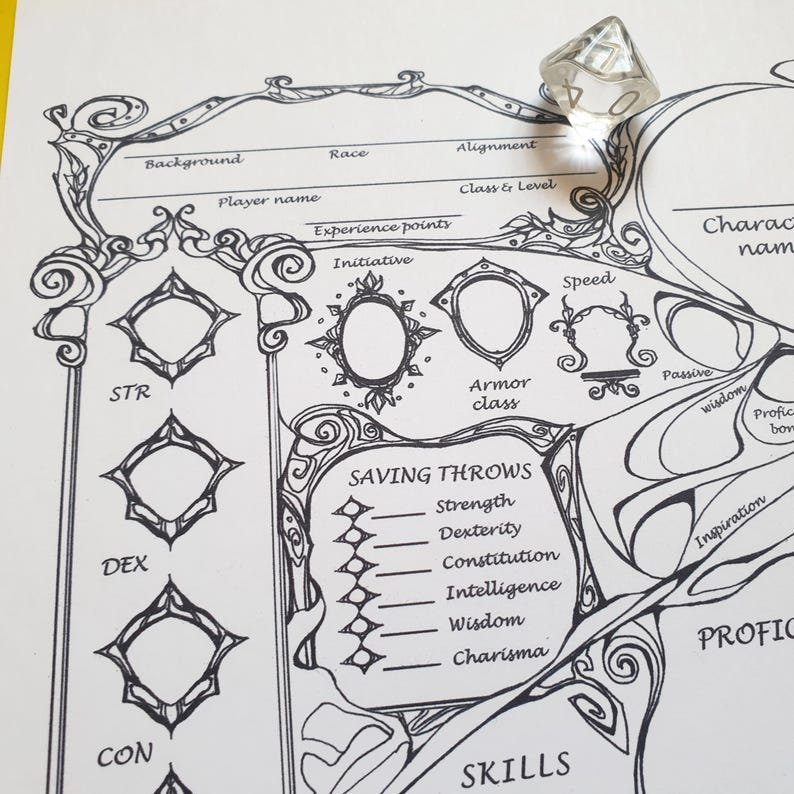 Dnd 5e Paladin Character Sheet / Printable Fillable PDF / Dungeon and ...